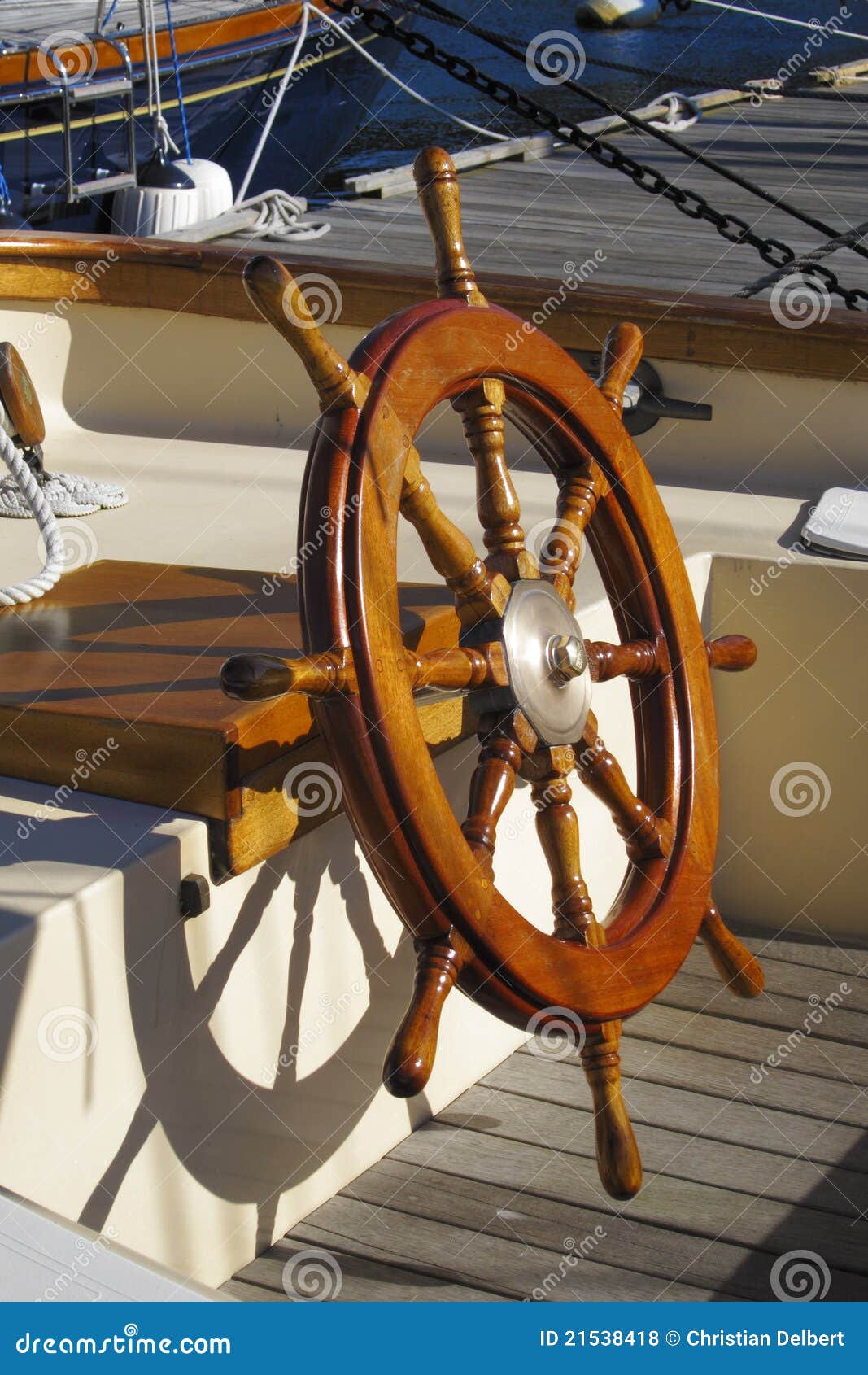 Ship wheel stock photo. Image of cruise, holiday, bark - 21538418