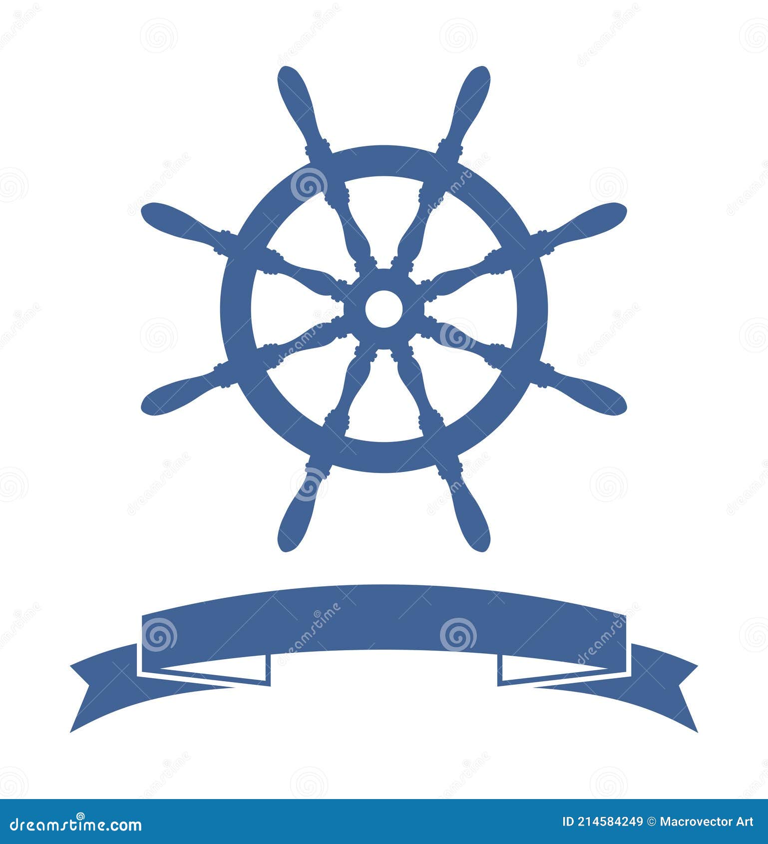 Ship Wheel Banner Isolated on White Background.illustration Stock ...