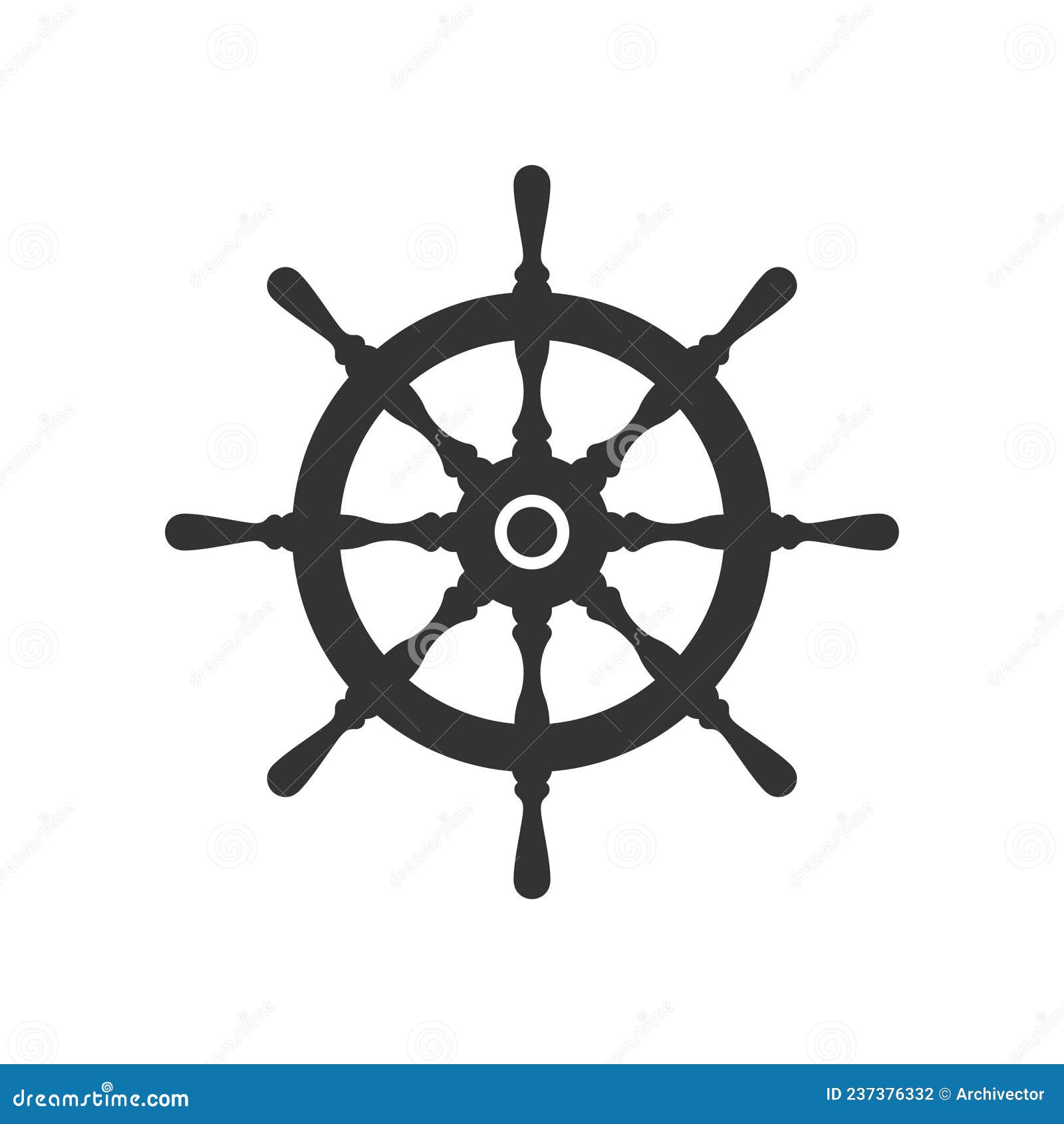Ship Wheel Graphic Sign Isolated on White Background Stock Vector ...