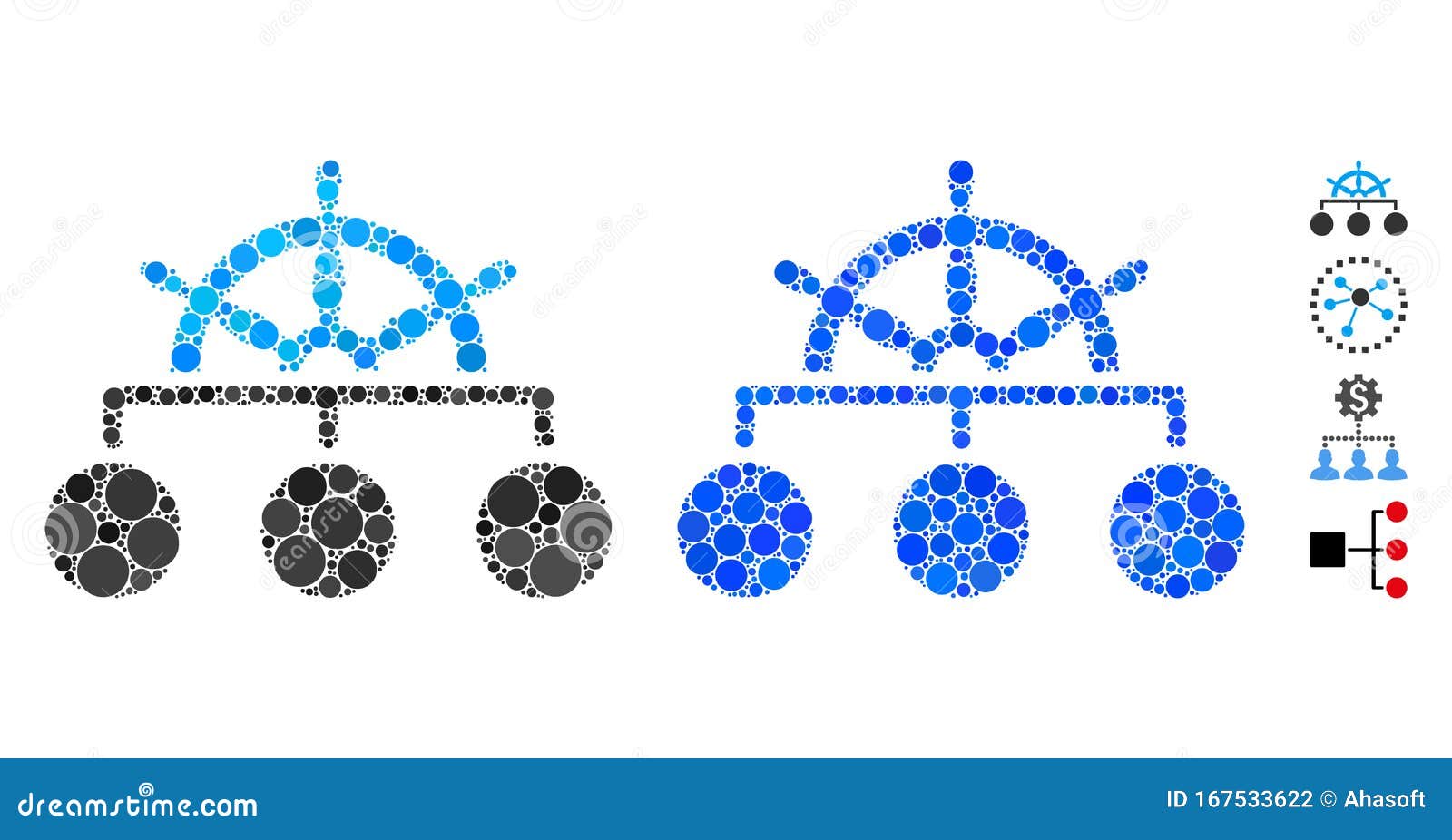 Ship Wheel Hierarchy Composition Icon of Round Dots Stock Illustration ...