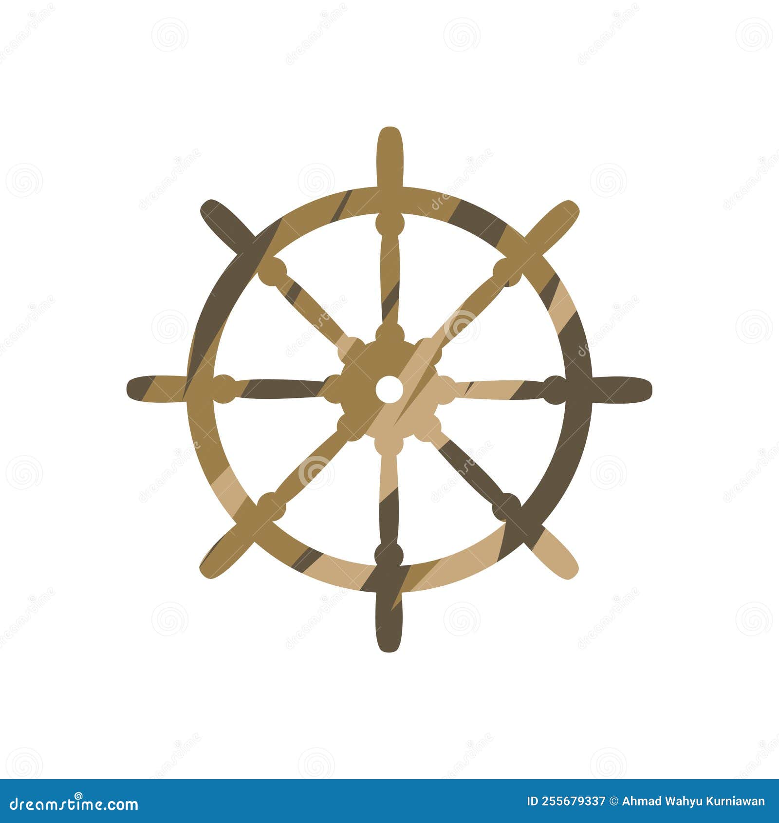 Ship wheel icon stock vector. Illustration of wave, anchor - 255679337