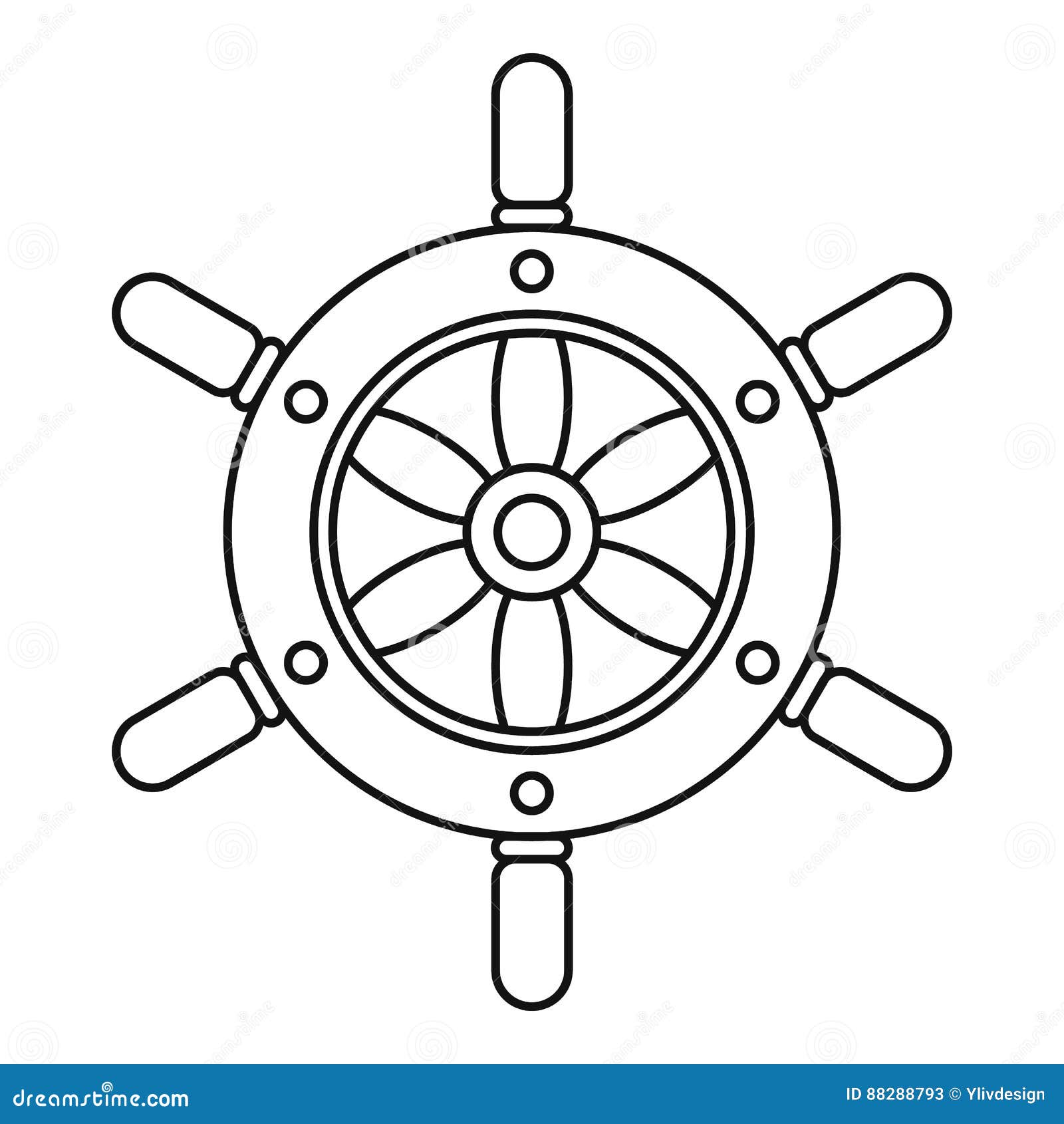 Ship Wheel Icon, Outline Style Stock Vector - Illustration of icon ...