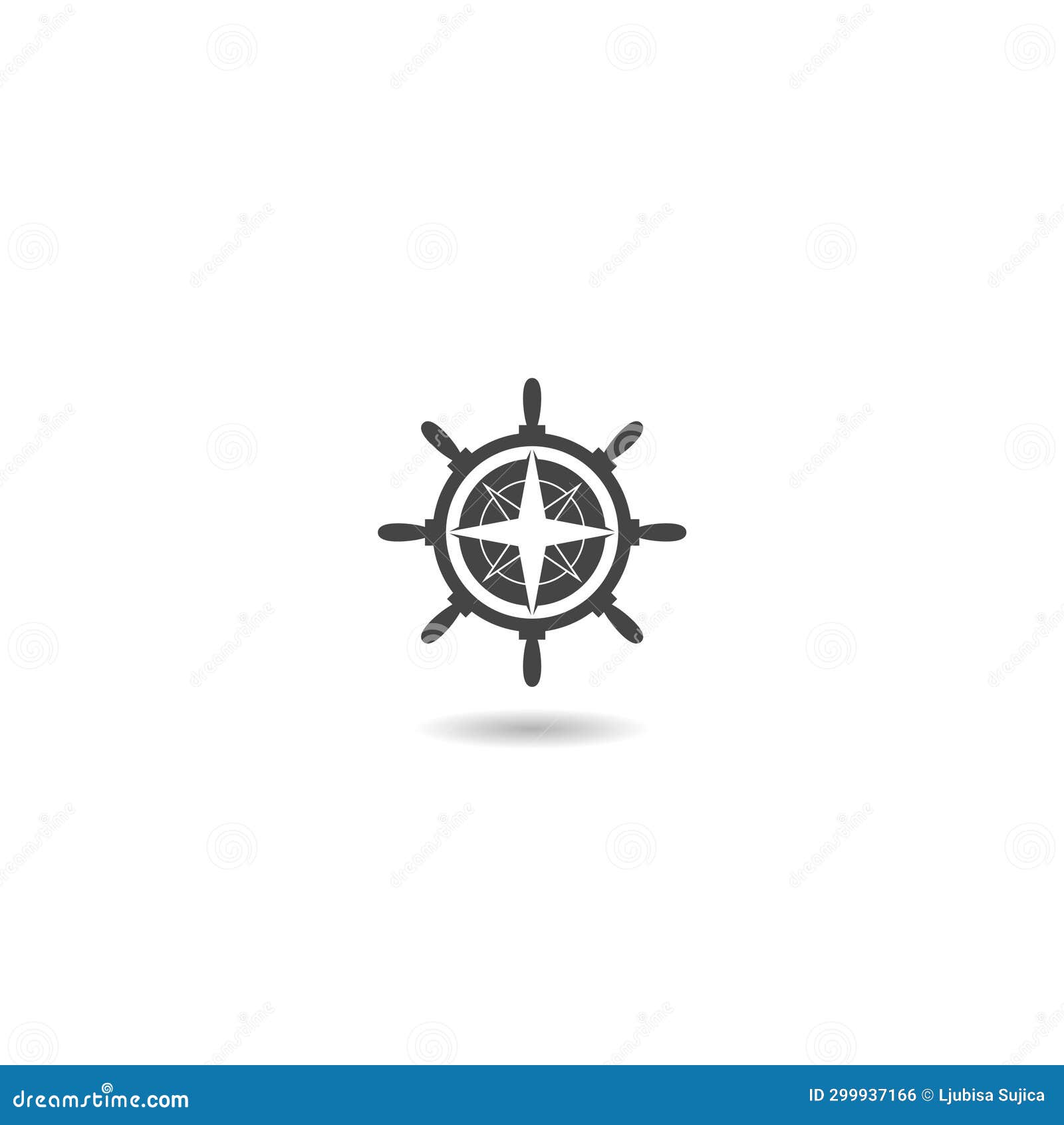 Ship Wheel Logo Design Concept Icon with Shadow Stock Vector ...