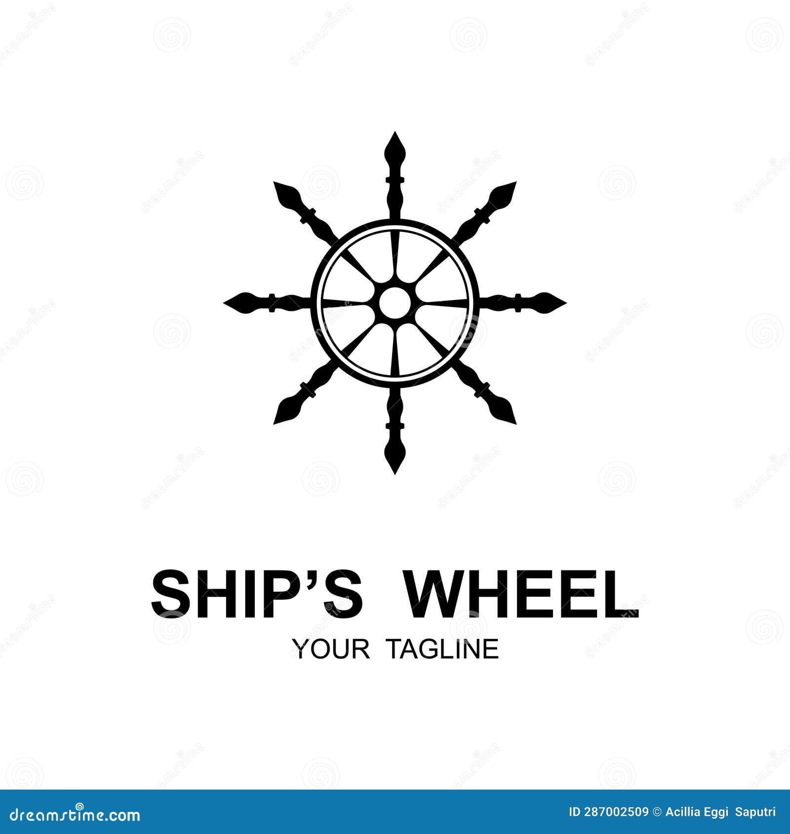 Ship Wheel Logo Vector Illustration Design Stock Vector - Illustration ...