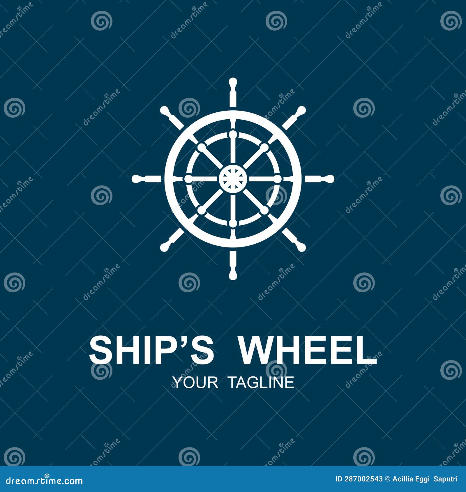 Ship Wheel Logo Vector Illustration Design Stock Vector - Illustration ...