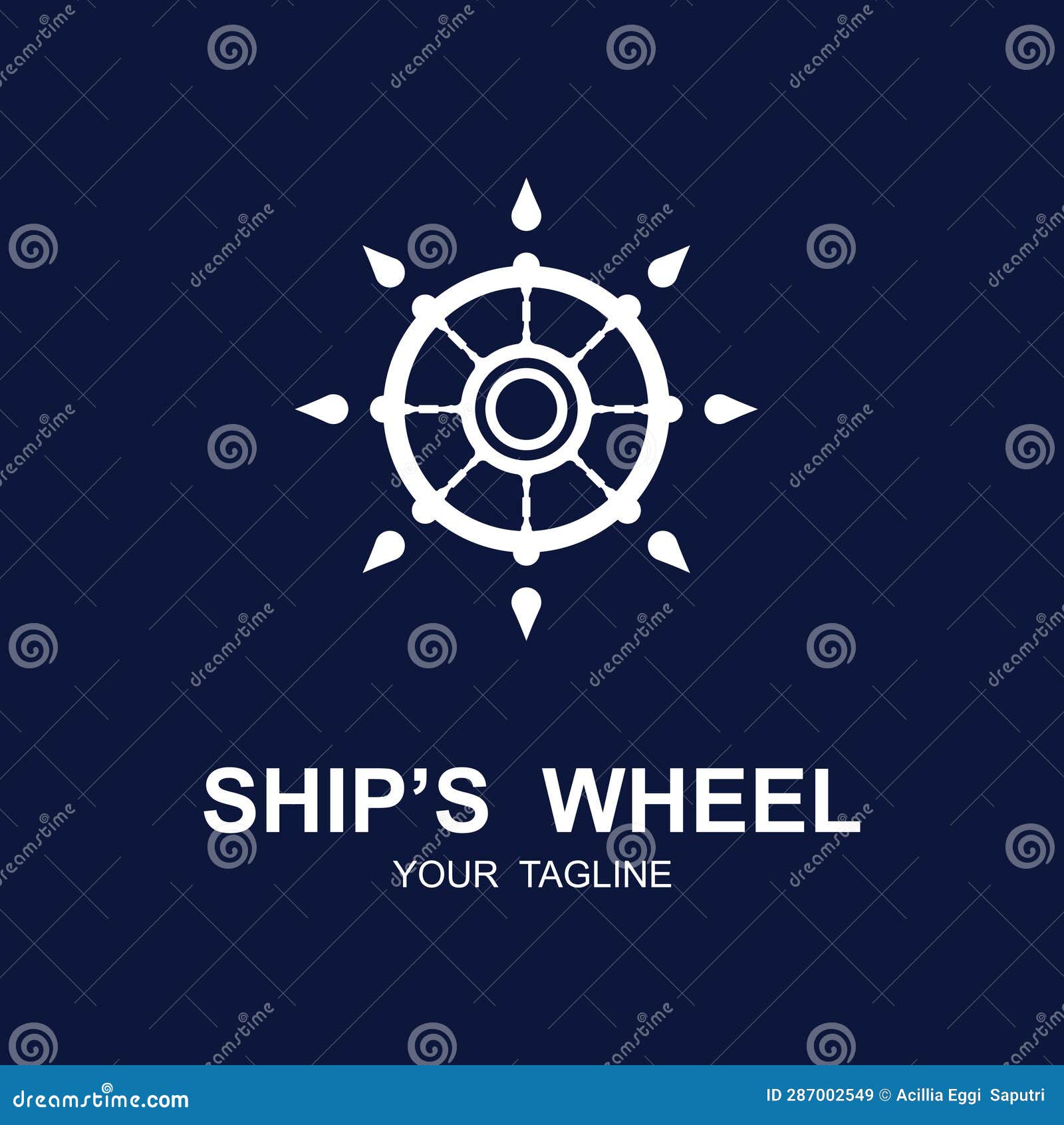 Ship Wheel Logo Vector Illustration Design Stock Vector - Illustration ...
