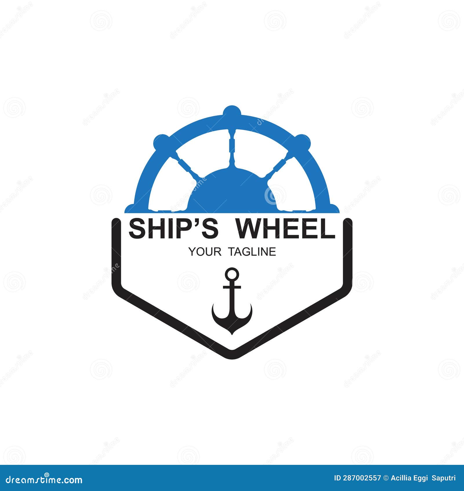 Ship Wheel Logo Vector Illustration Design Stock Vector - Illustration ...