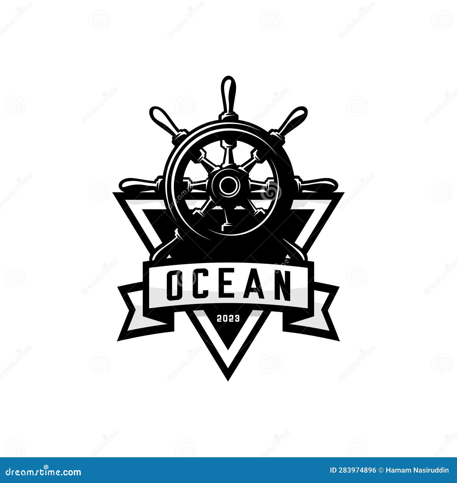 Ship wheel rudder stock vector. Illustration of sail - 283974896