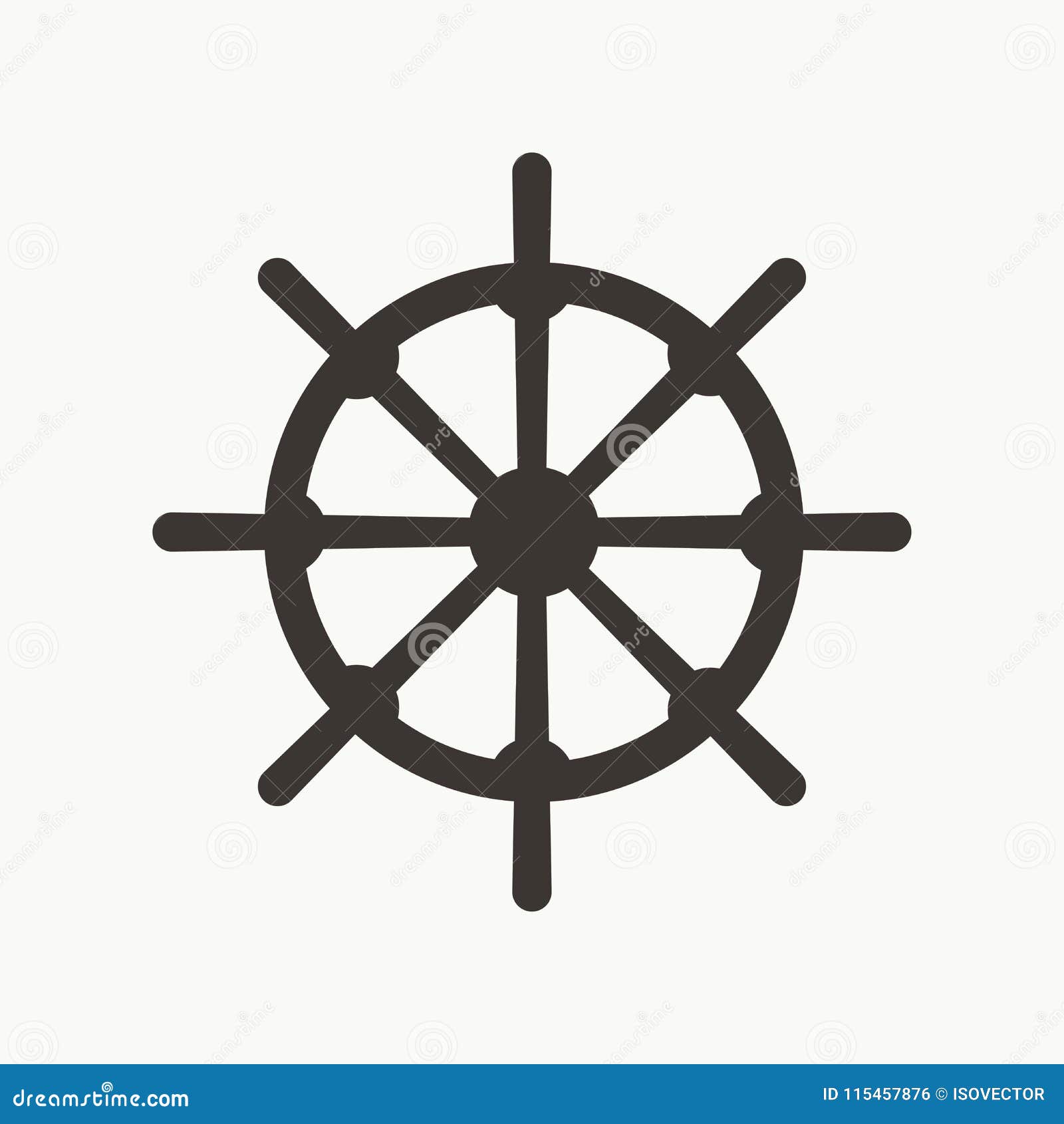 Ship Wheel Simple Icon stock vector. Illustration of rudder - 115457876