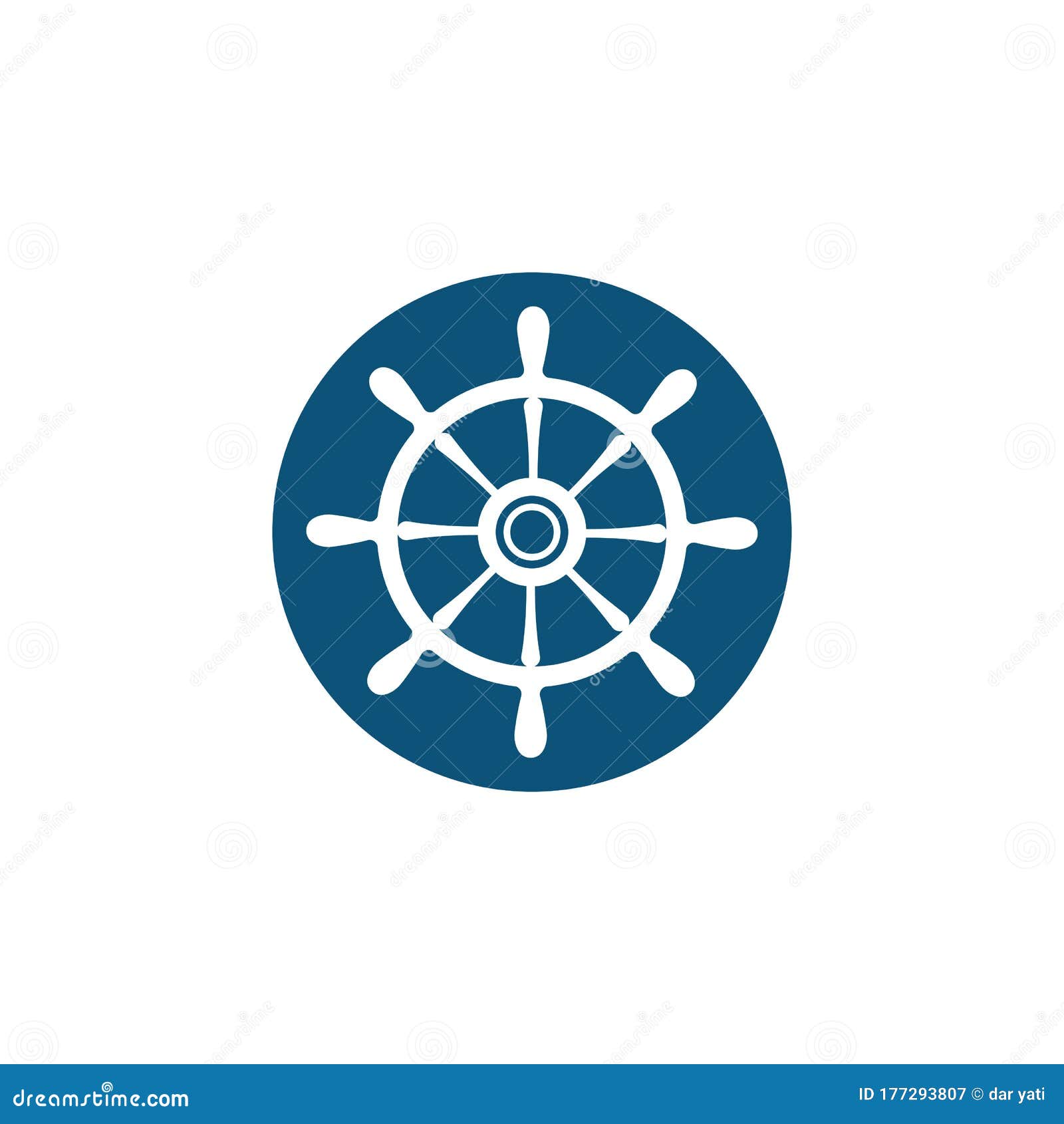 Ship Wheel Steering Symbol Vector Icon Stock Vector - Illustration of ...