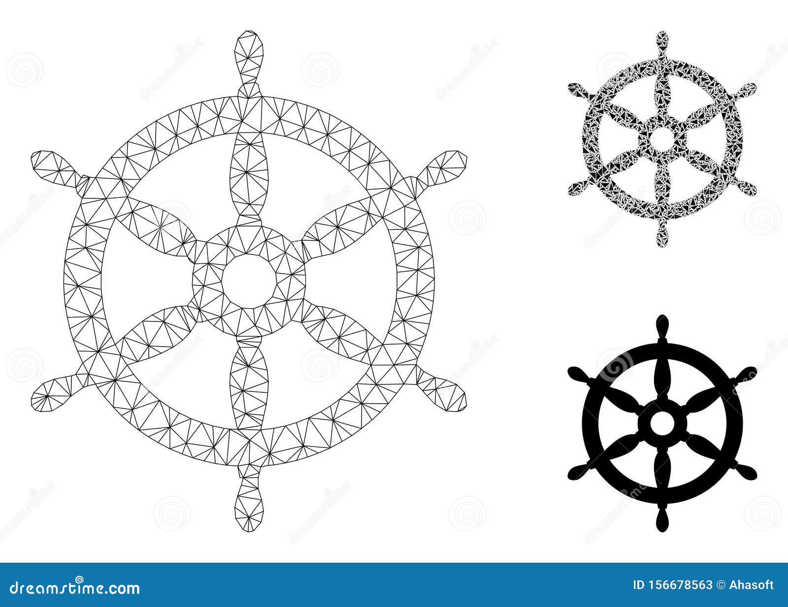 Ship Wheel Vector Mesh Network Model and Triangle Mosaic Icon Stock ... Ship Wheel Vector Mesh Network Model and Triangle Mosaic Icon Stock ...