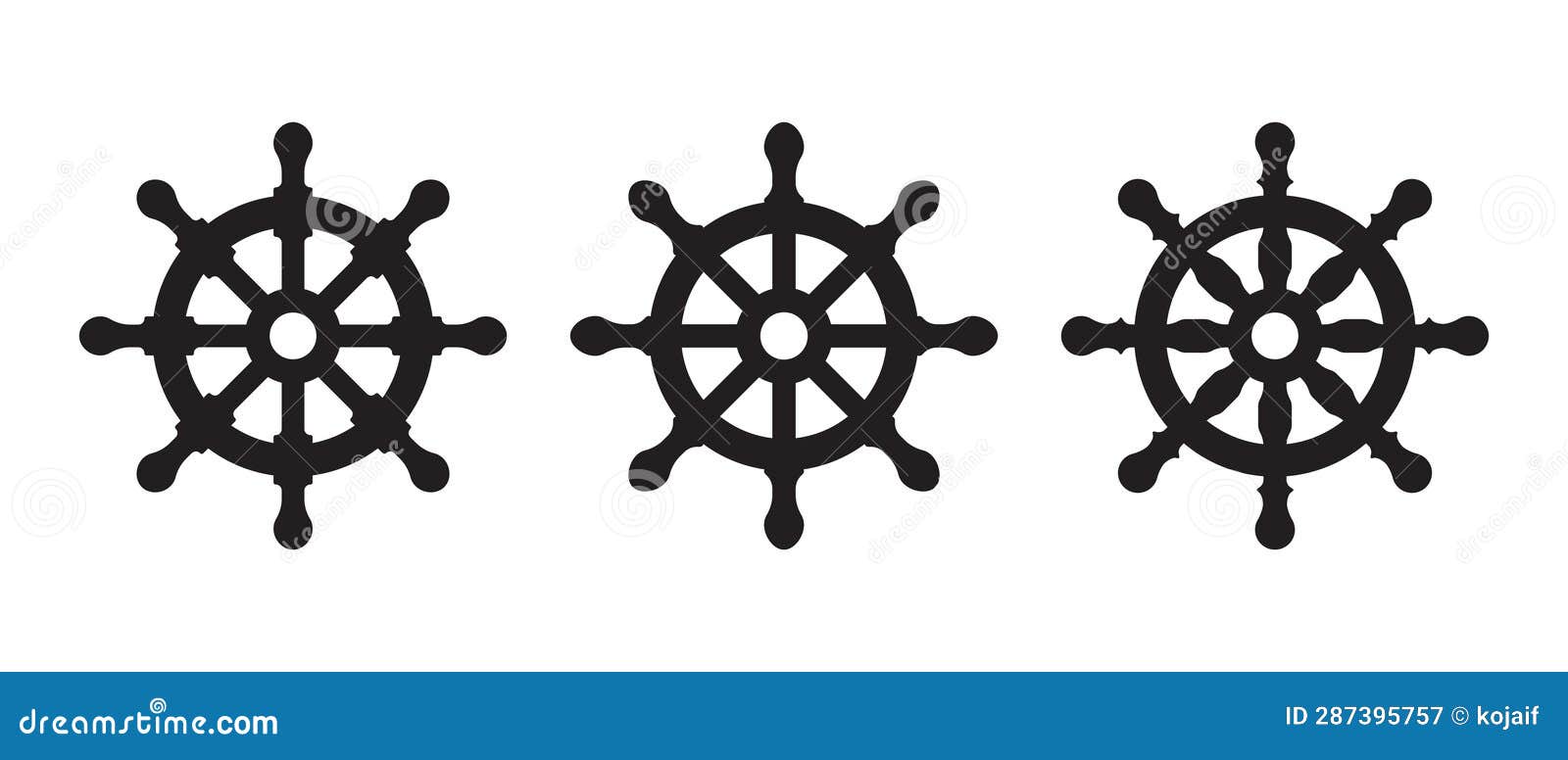 Ship Wheels Vector Icon Set. Nautical Symbol Stock Illustration ...