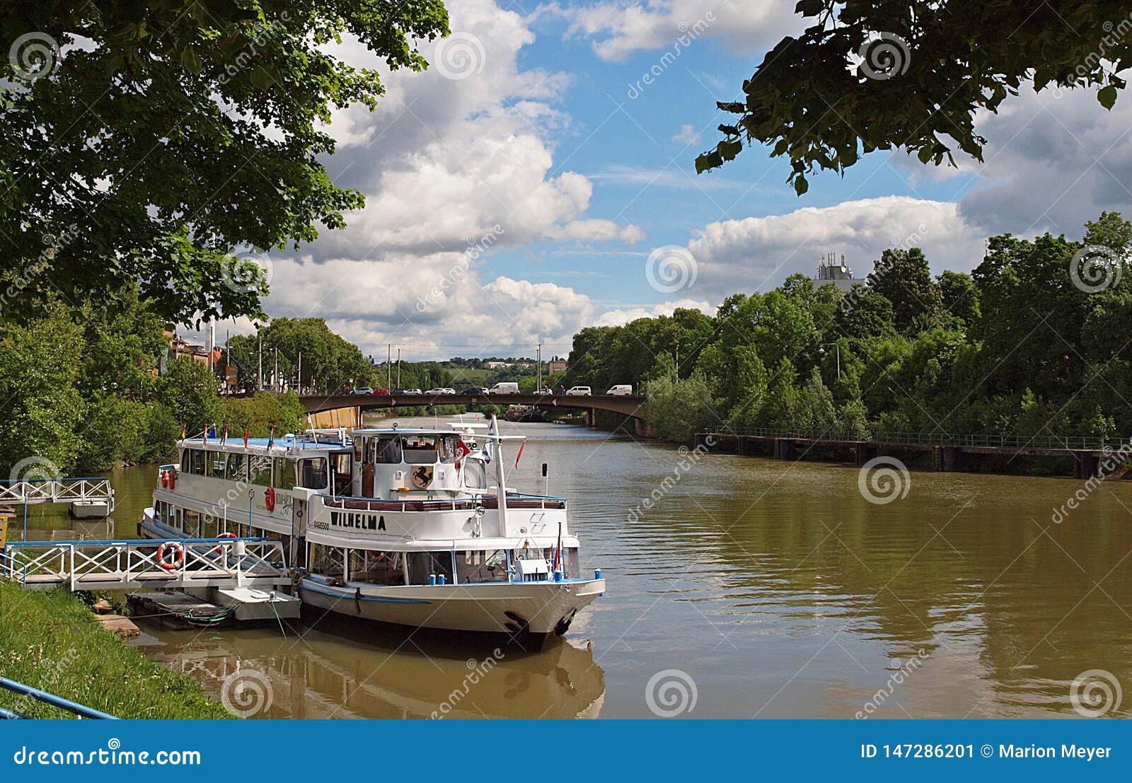 Boat Wilhelma on Neckar River in Stuttgart Stock Image - Image of ...