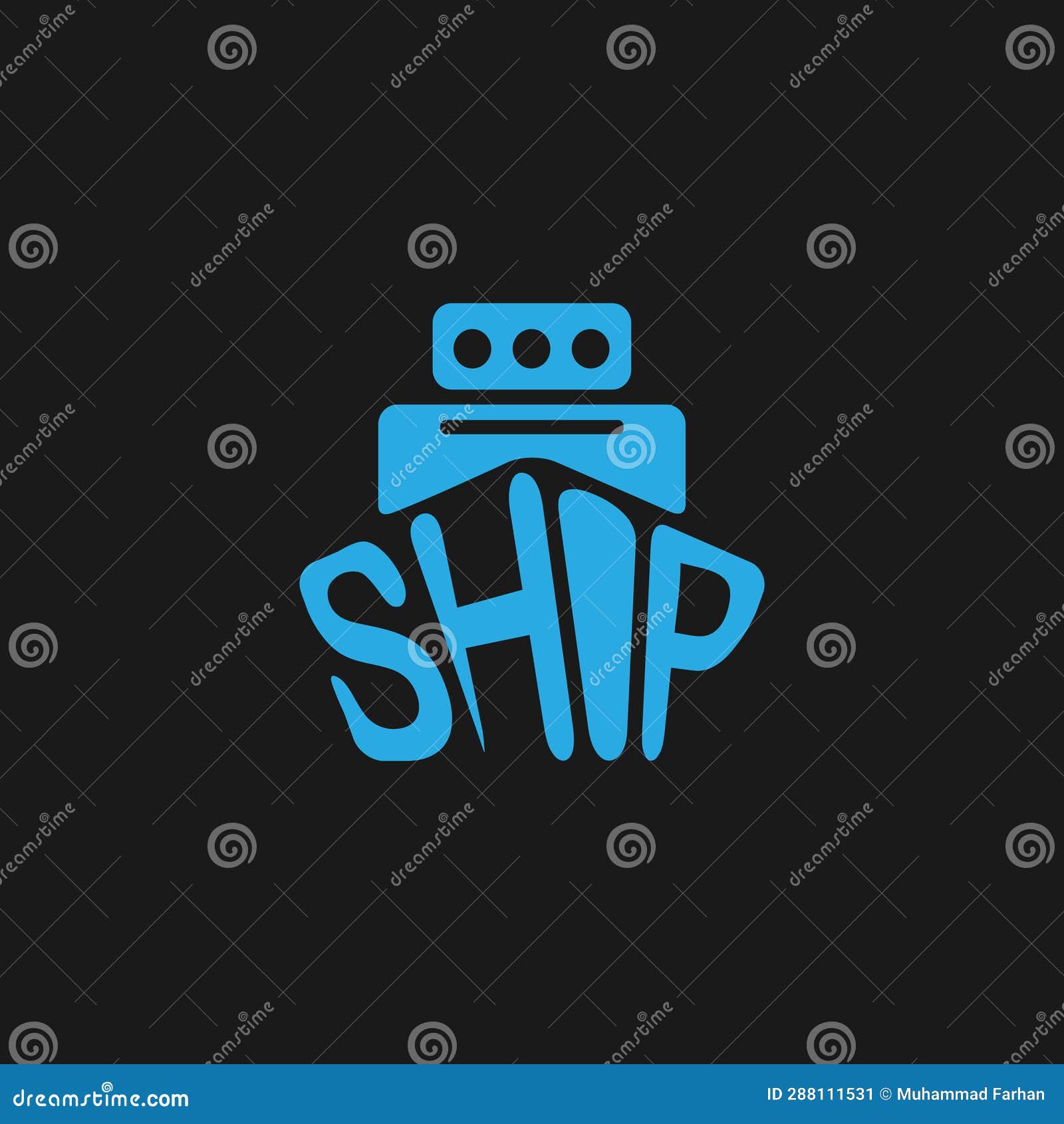 Ship Wordmark Logo Graphic Design Stock Vector - Illustration of ...