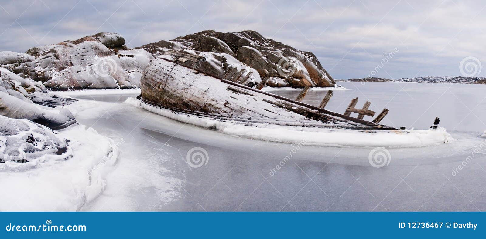 Ship-wreck in ice stock image. Image of nature, archipelago - 12736467