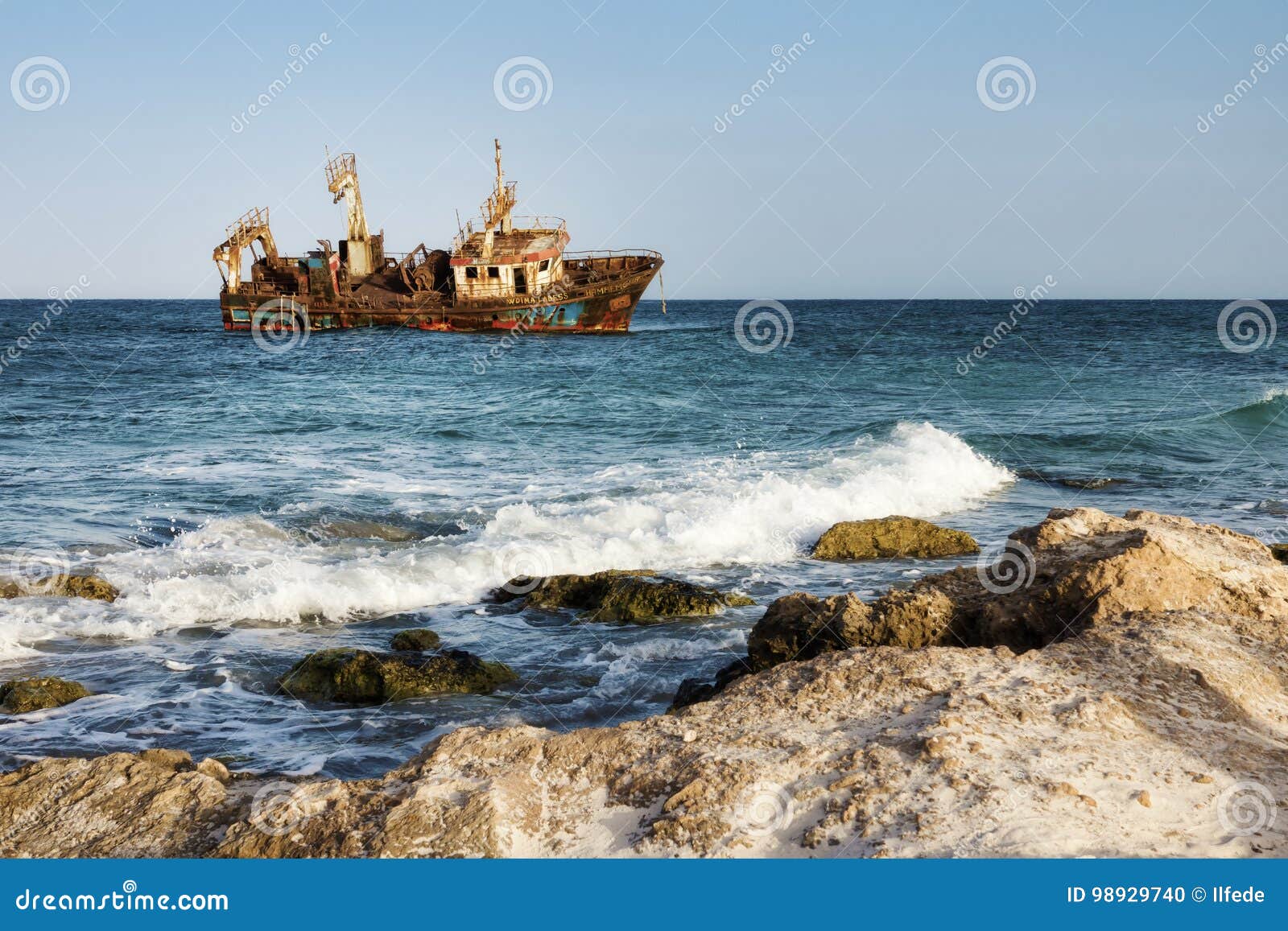 Ship Wreck in Kelibia, Tunisia Editorial Image - Image of water ...