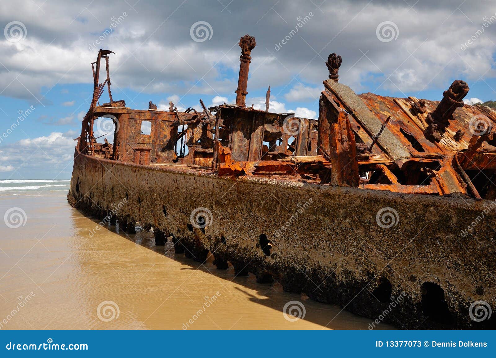 Ship Wreck of the Maheno on Fraser Island Stock Image - Image of ...
