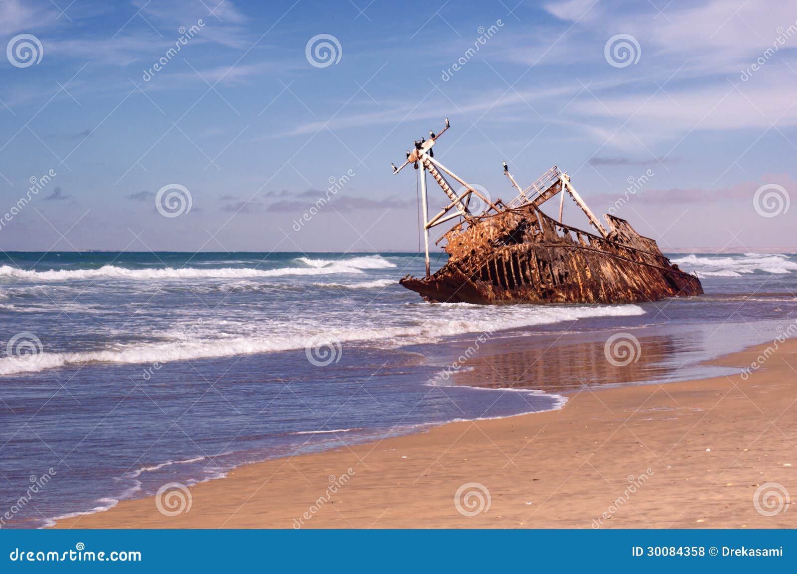 Ship wreck on sea stock photo. Image of atlantic, kerry - 30084358
