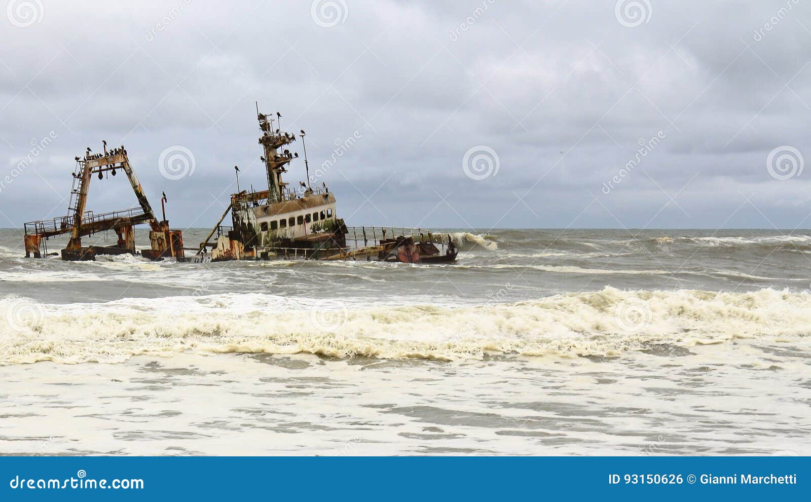 Ship Wreck in Skeleton Coast, Namibia Stock Photo - Image of desert ...