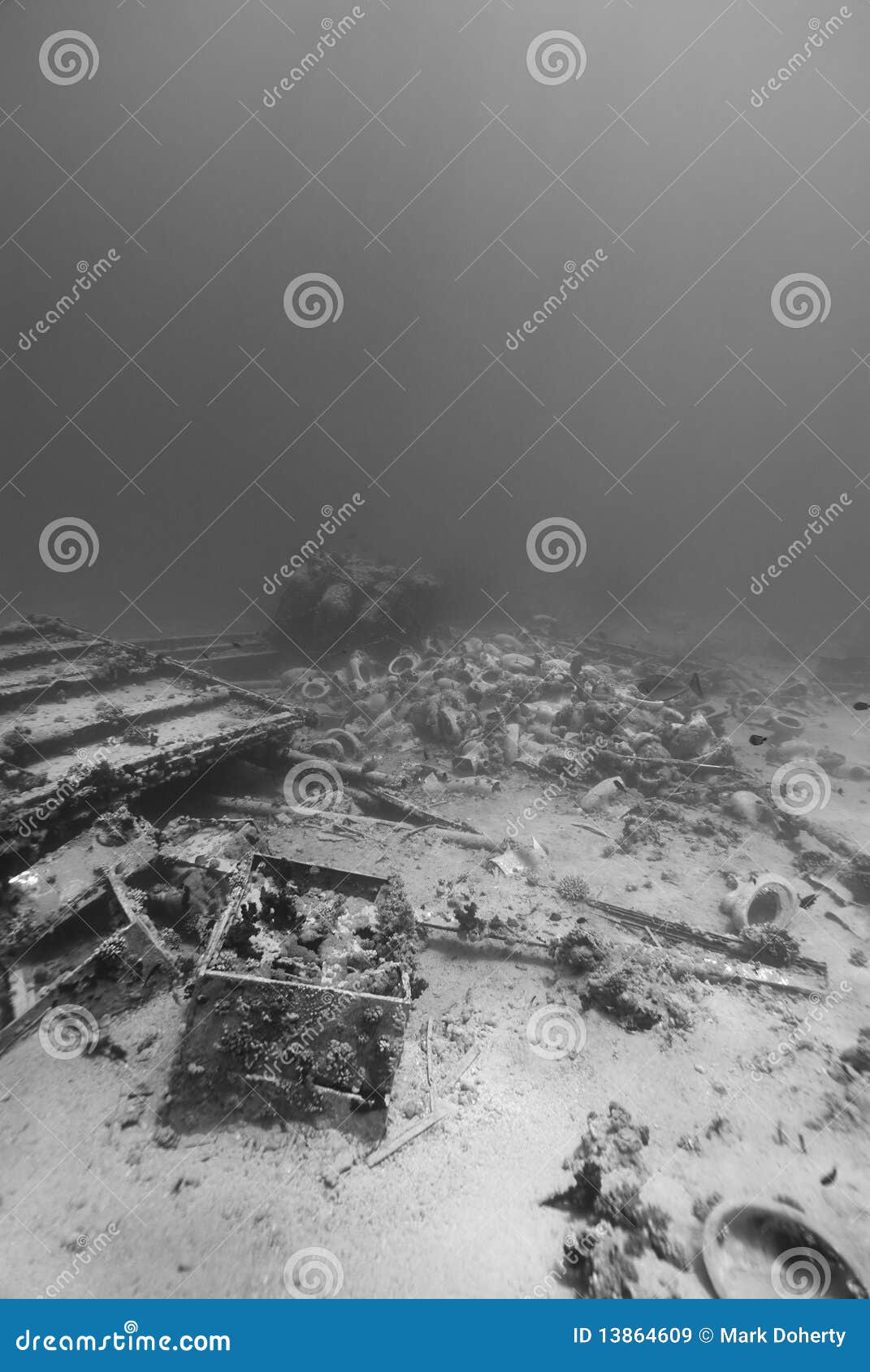Ship Wreckage on the Ocean Floor. Stock Image - Image of tropical ...