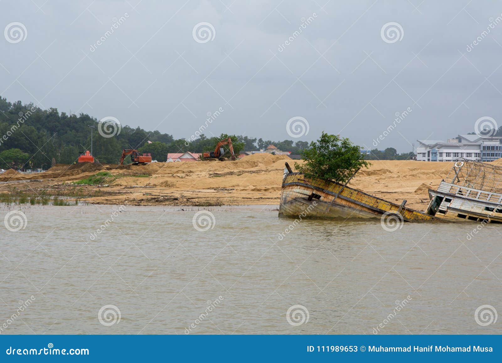 Ship stock image. Image of industrial, backhoe, bright - 111989653