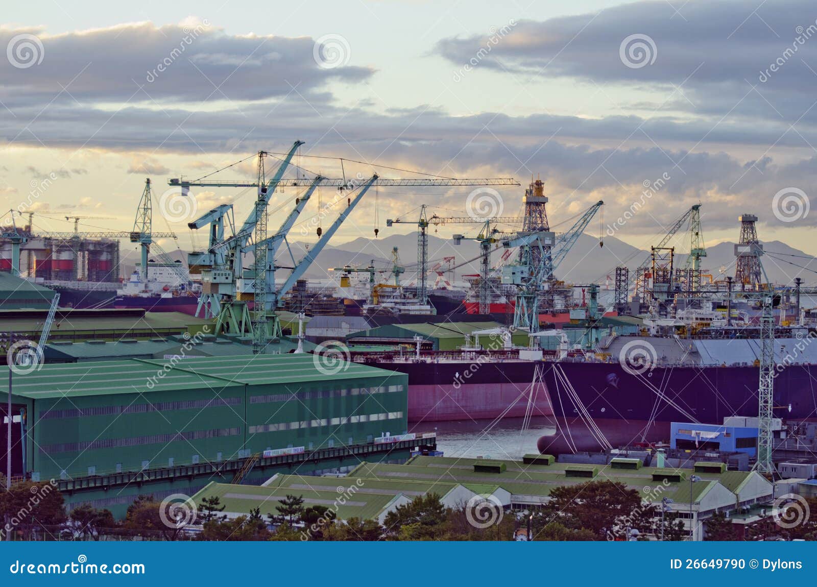 Ship Yard stock photo. Image of dock, crane, shipping - 26649790