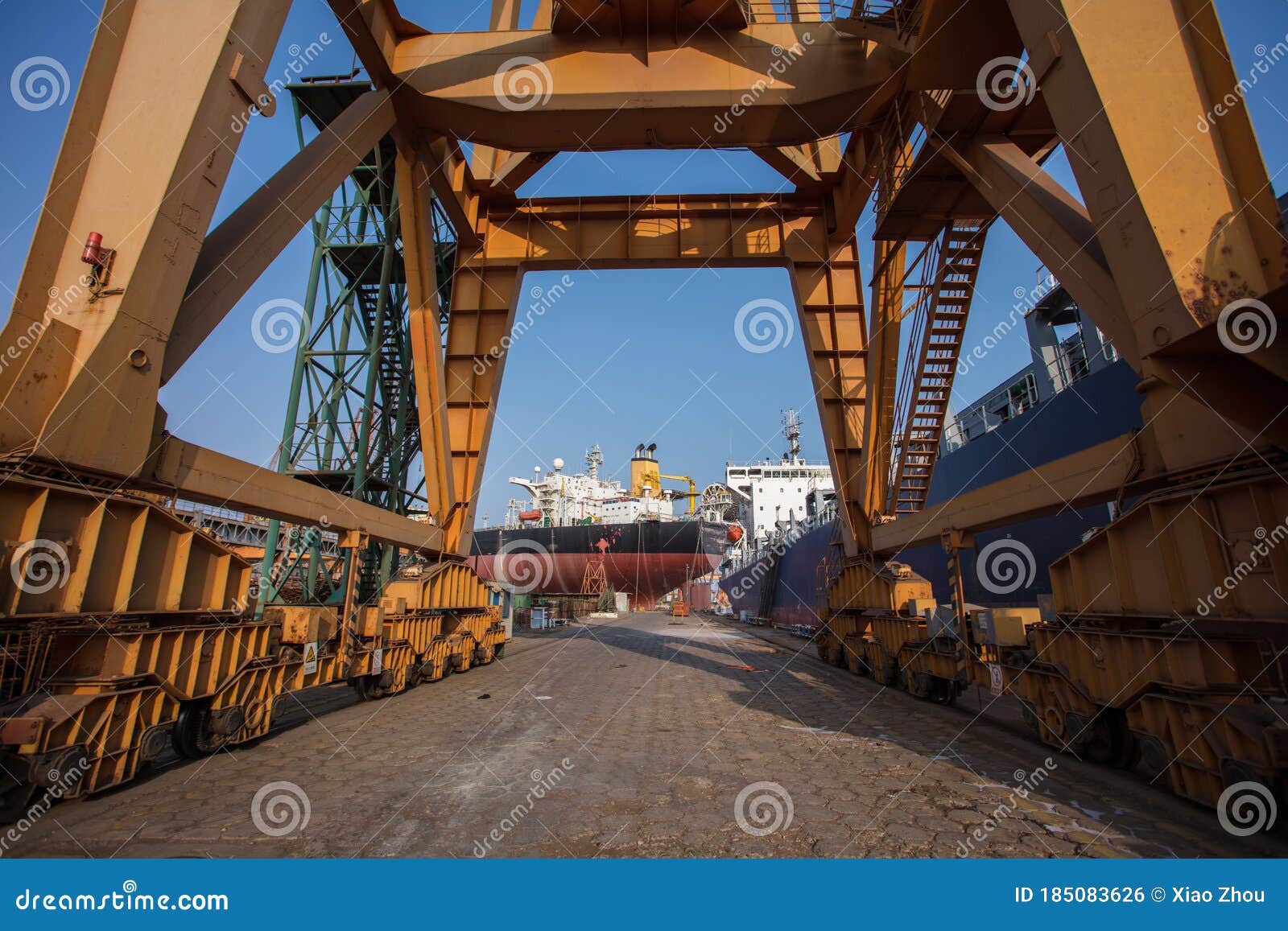 Ship yard stock photo. Image of parts, atmosphere, factory - 185083626