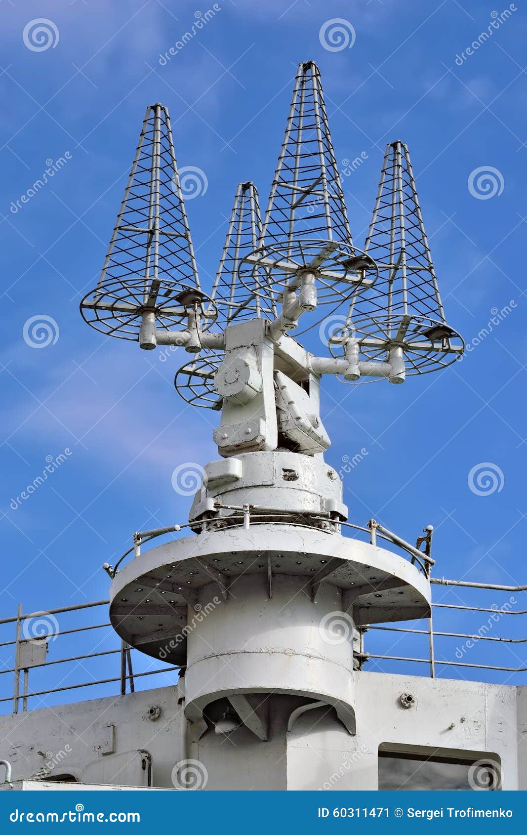 Shipboard Satellite Communication Antennas Stock Image - Image of ...