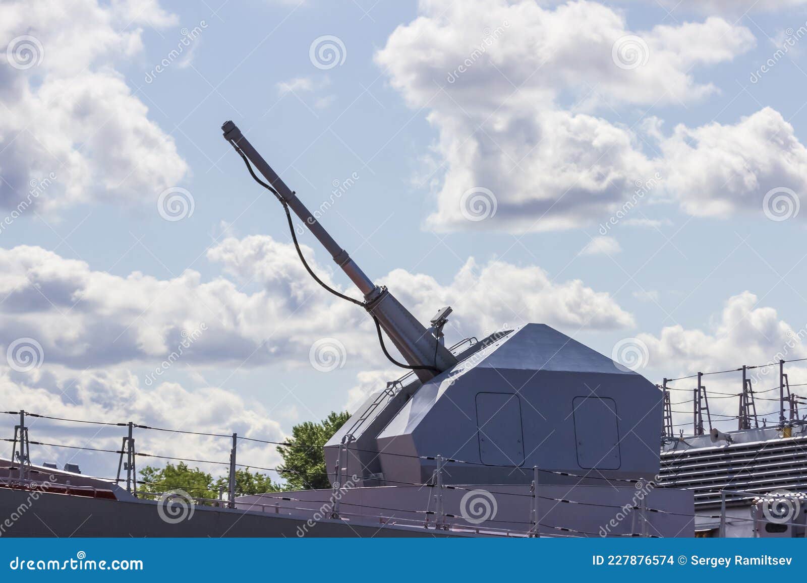 An Artillery Gun on the Deck of a Battleship Stock Photo - Image of ...