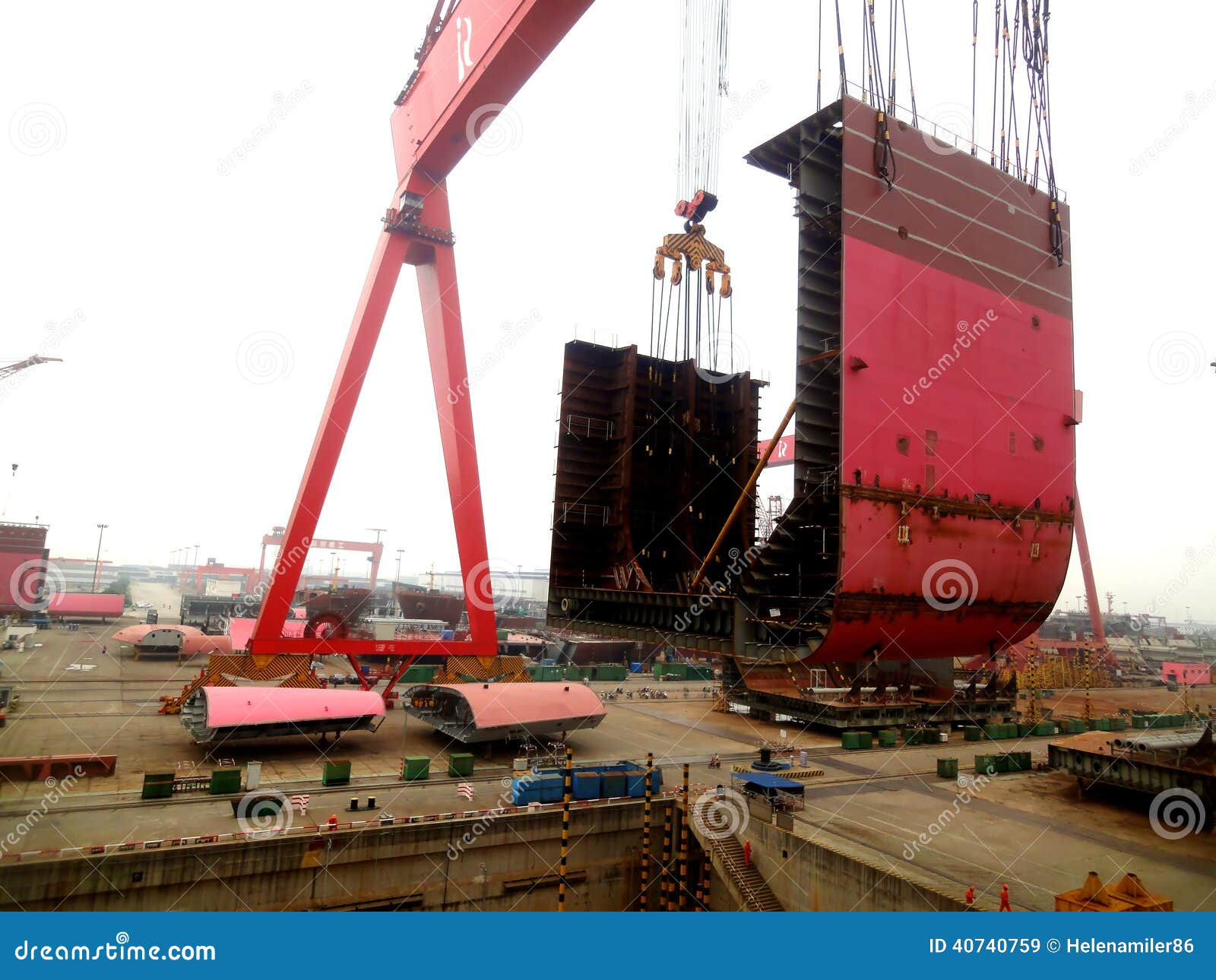 Shipbuilding in China editorial stock image. Image of dock - 40740759