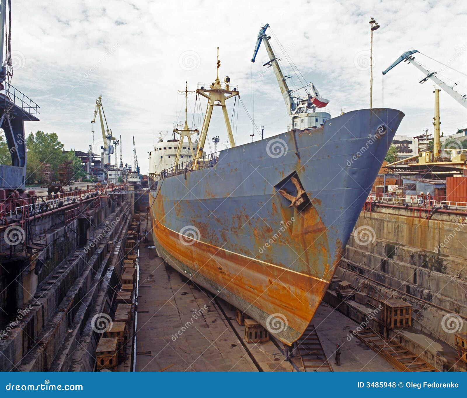 Shipbuilding, ship repair stock photo. Image of dockyard - 3485948