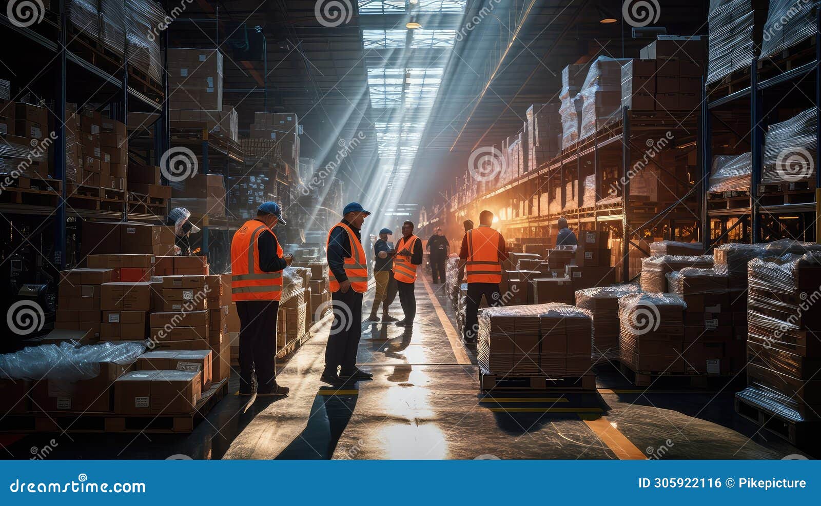 Shipment busy warehouse stock illustration. Illustration of receiving ...