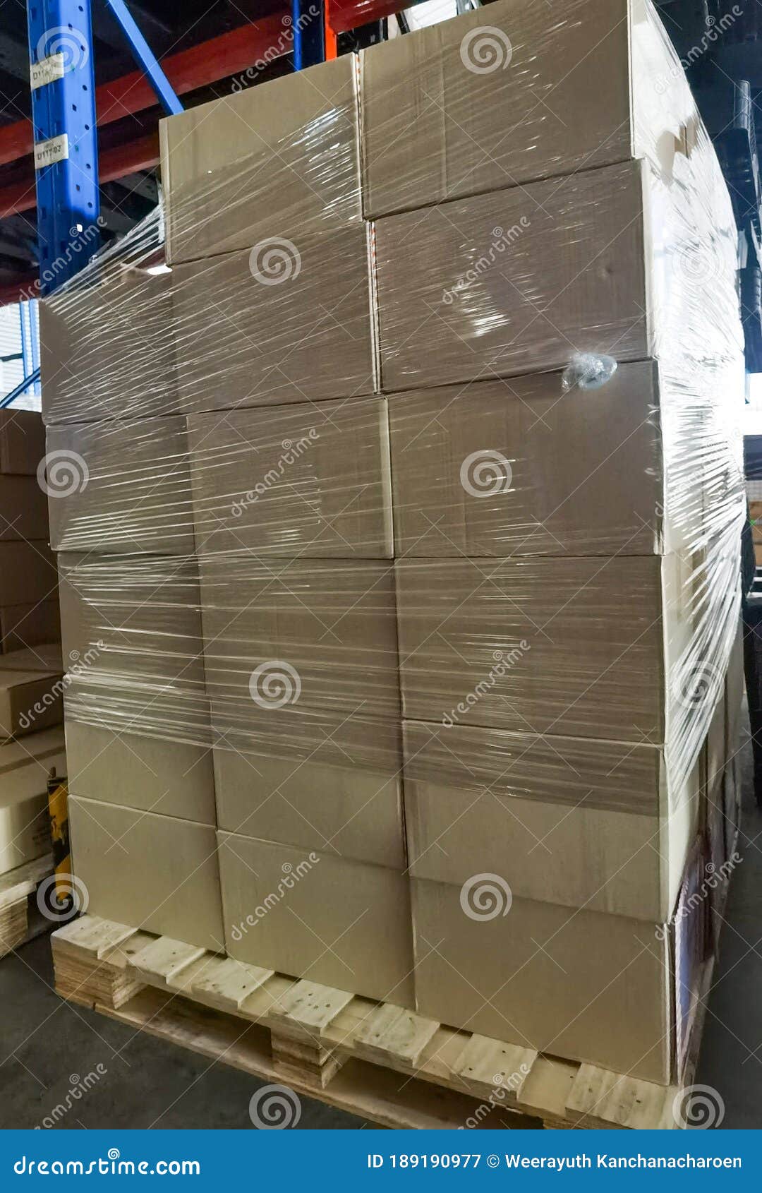 Shipment Cartons Box on Pallets for Export and Sorting Goods in Freight ...