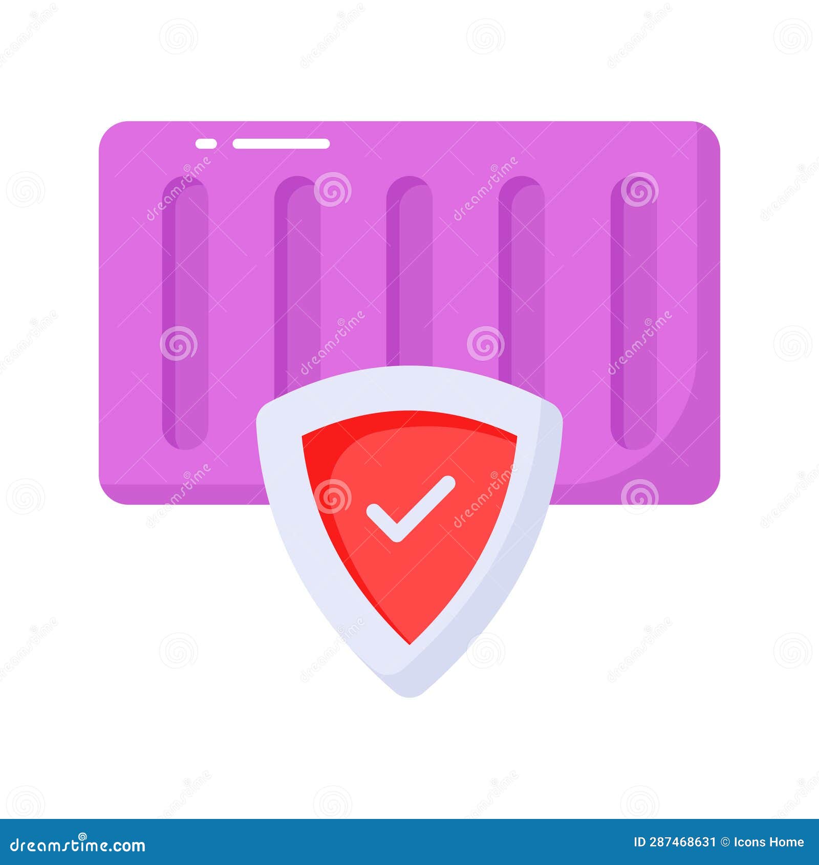 Shipment Container with Safety Shield Showing Concept Icon of Shipment ...