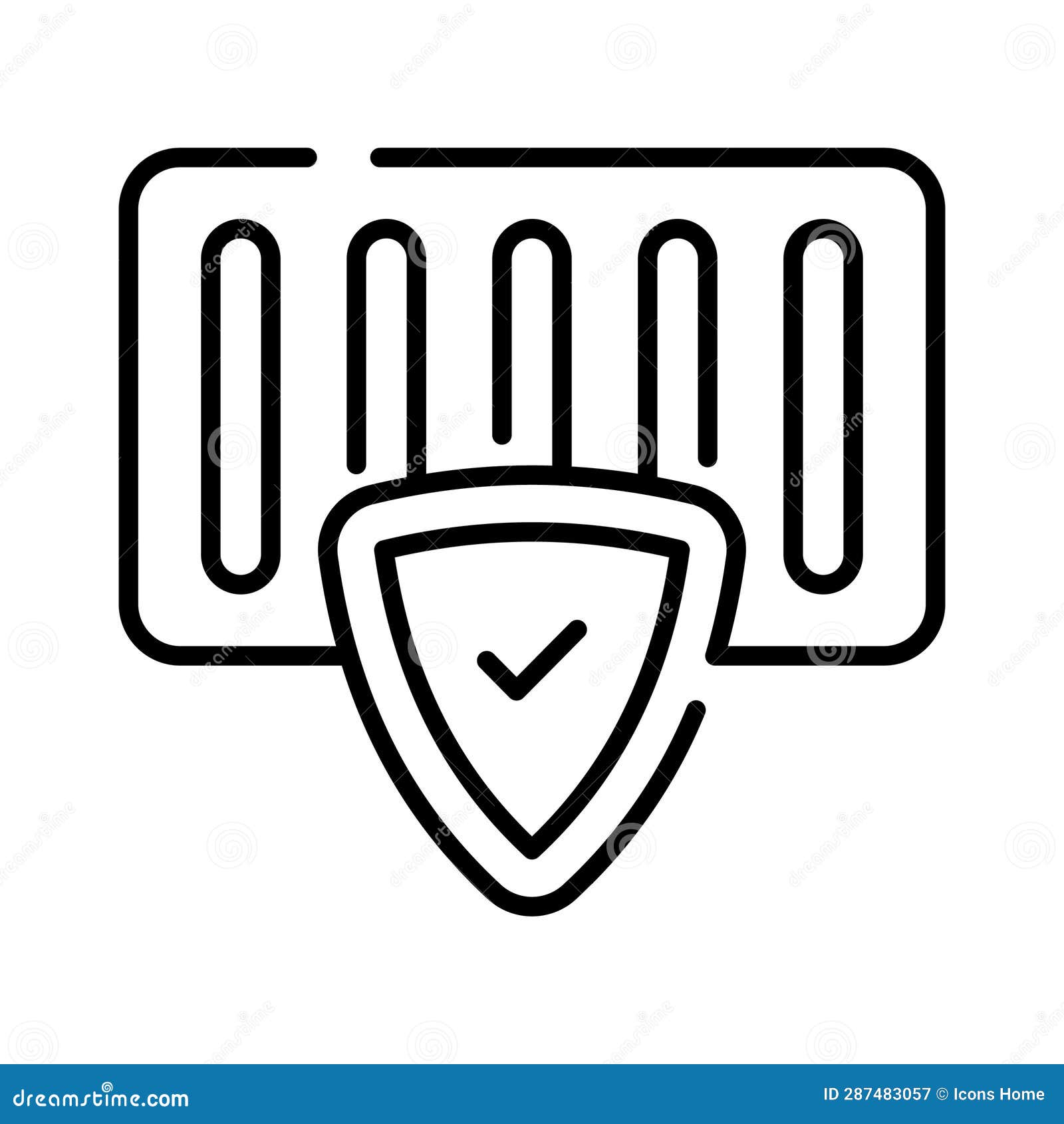 Shipment Container with Safety Shield Showing Concept Icon of Shipment ...