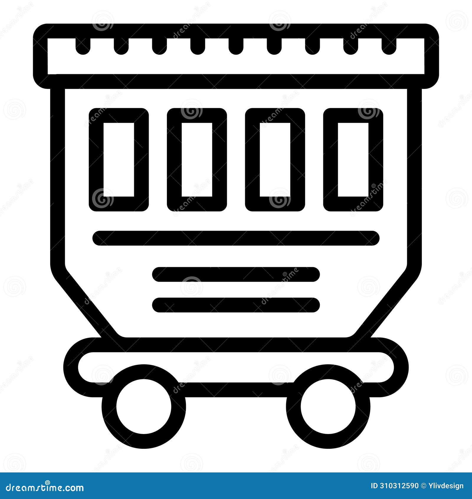 Shipment Freight Wagon Icon Outline Vector. Locomotion Engine Logistics ...