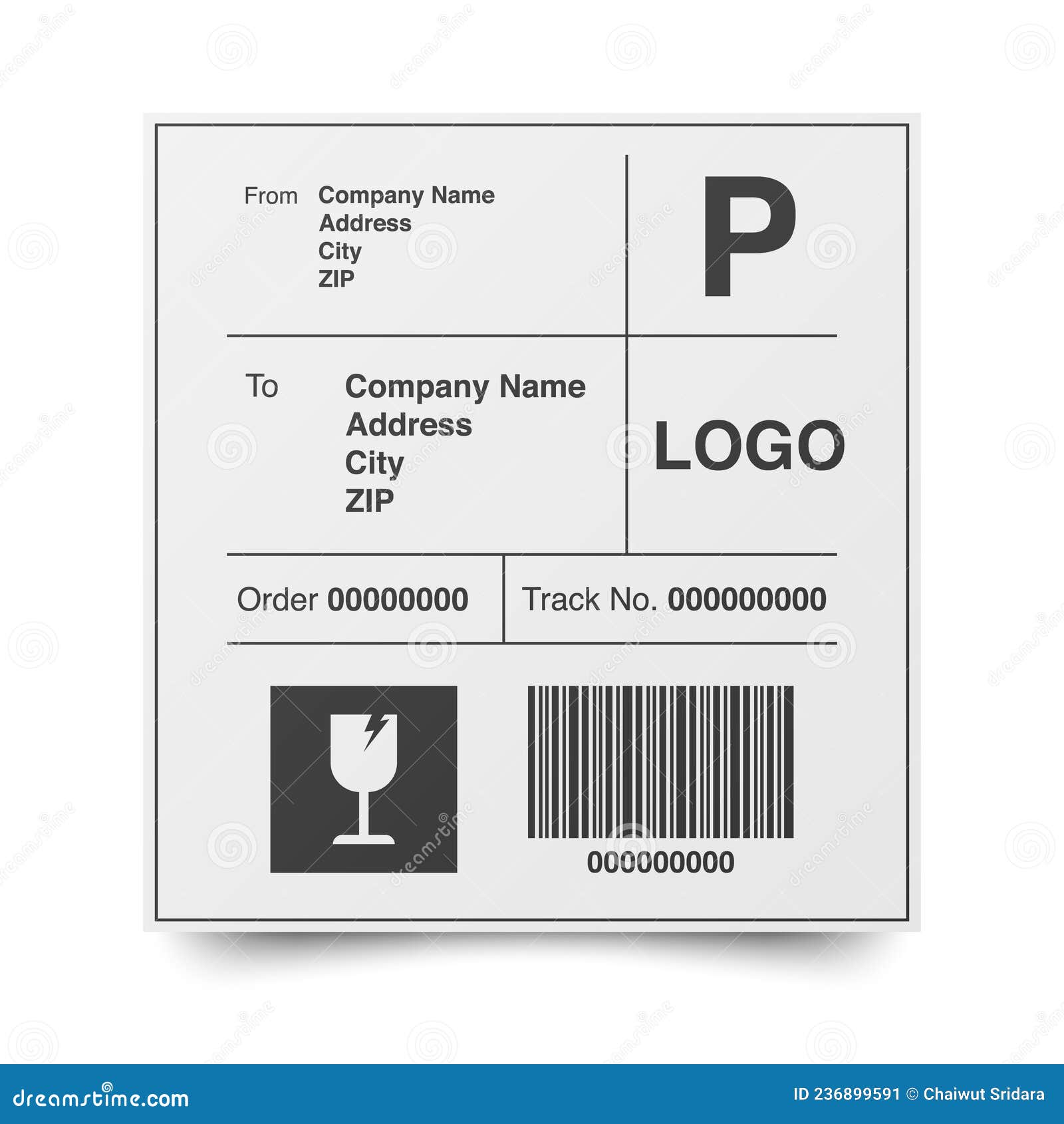 Shipment Label Freight Mode Template Cartoon Vector | CartoonDealer.com ...