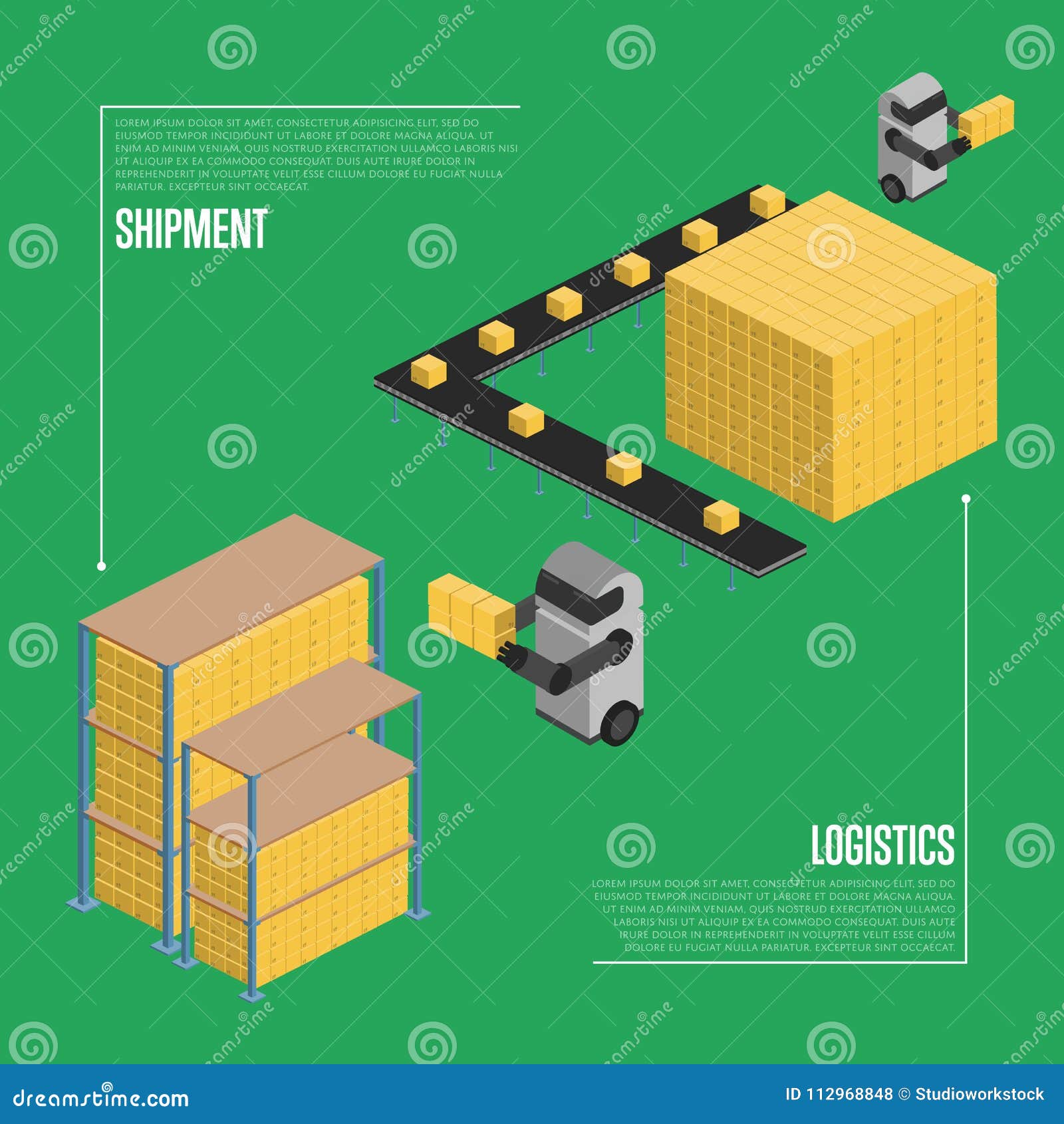 Shipment Logistics Isometric Flowchart Royalty-Free Illustration ...