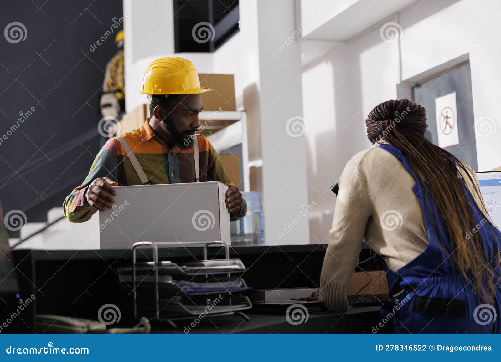 Shipment Manager Waiting for Parcel Electronic Invoice at Reception ...