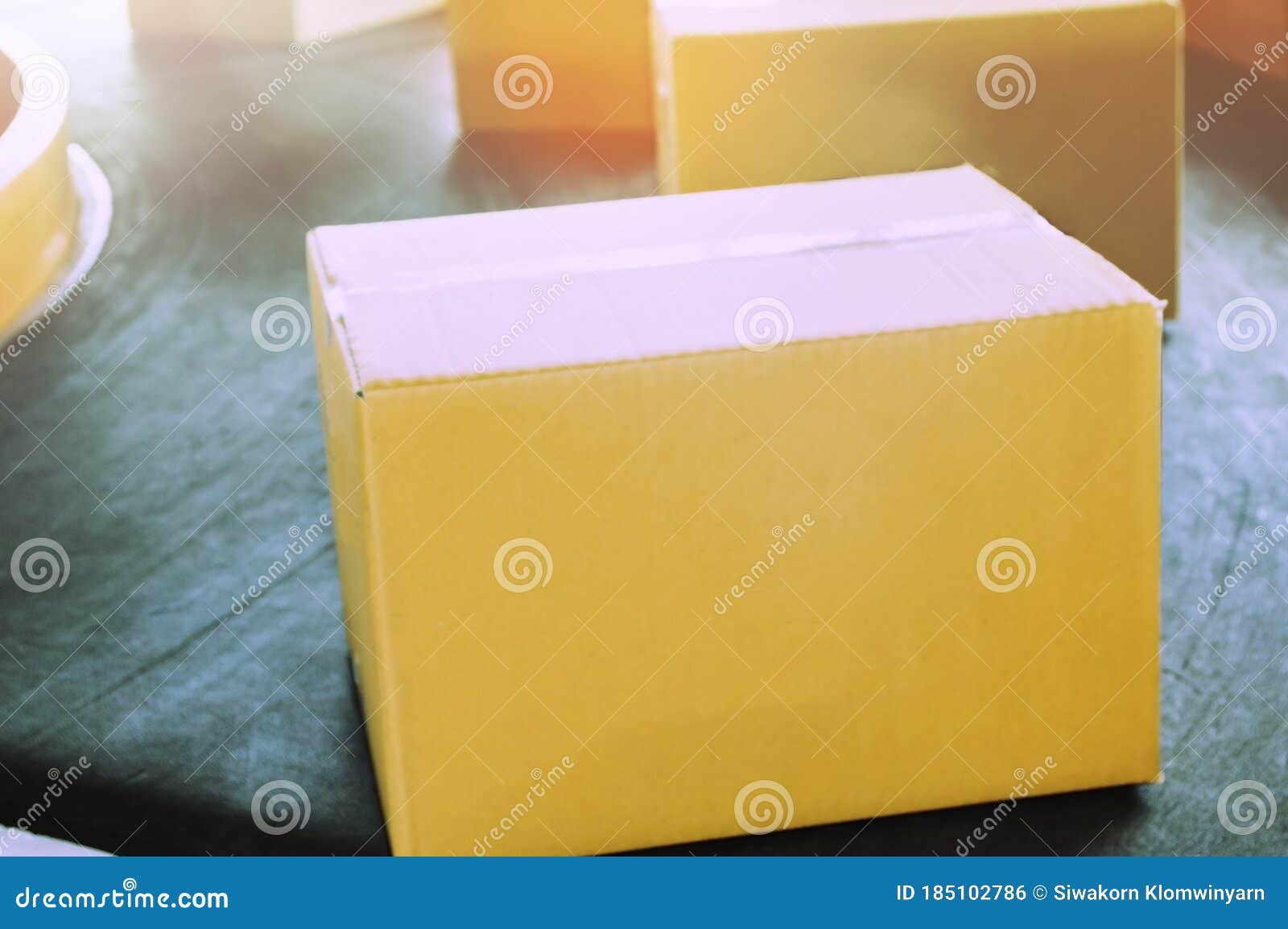 Shipment Package Boxes Sorting On Conveyor Belt. Stock Photography ...