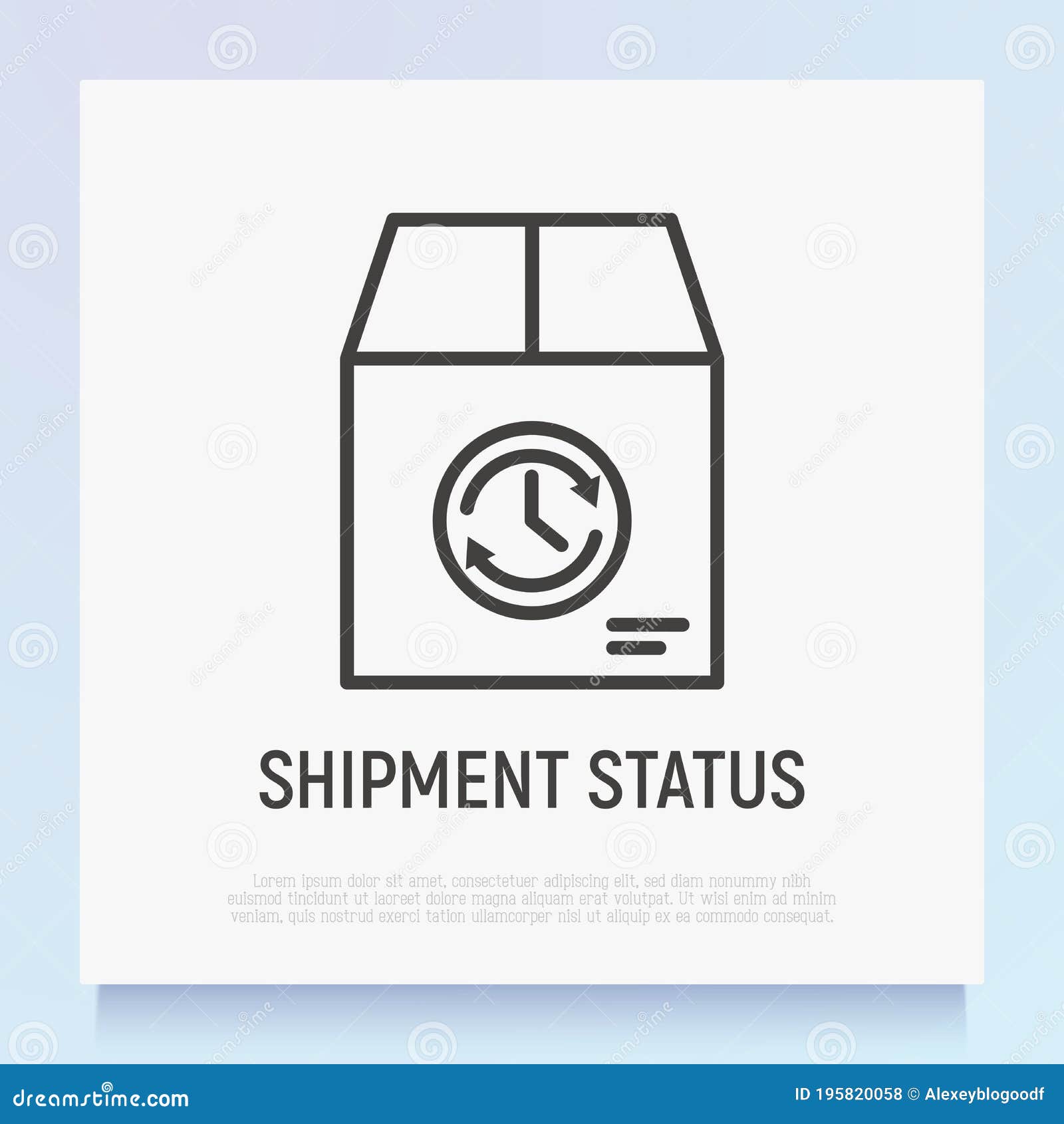 Shipment Status Thin Line Icon: Package with Clock. Modern Vector ...