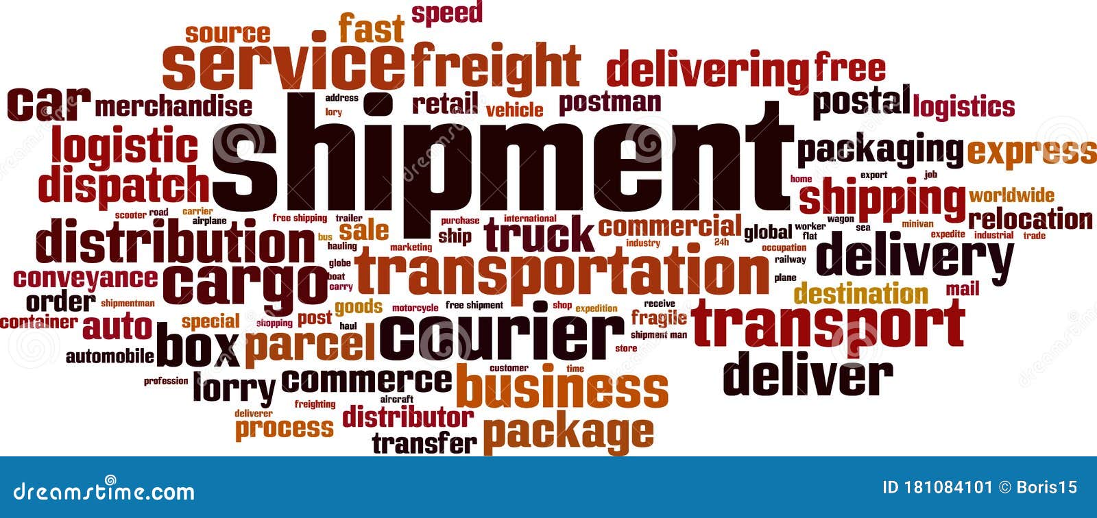 Shipment word cloud stock vector. Illustration of global - 181084101