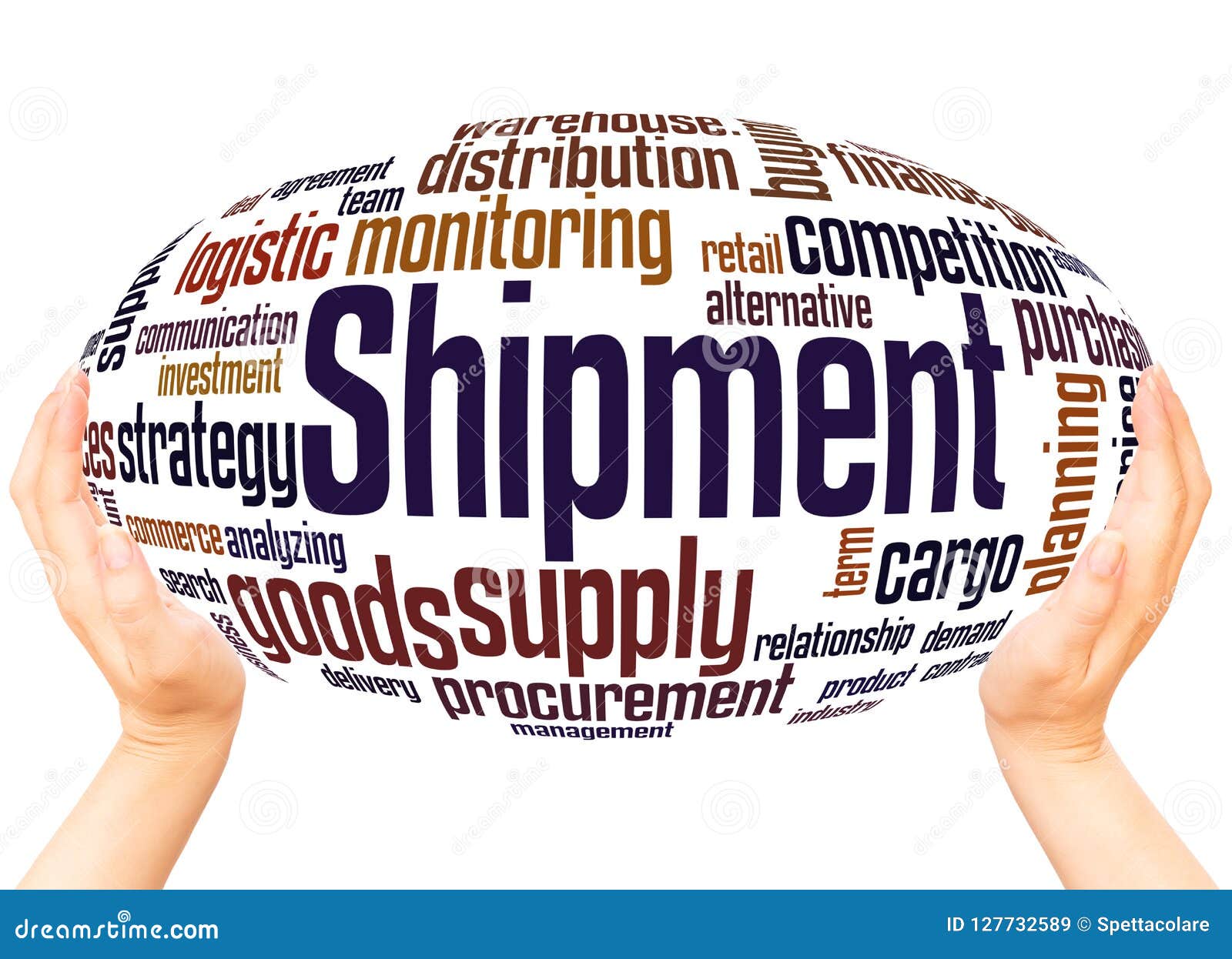 Shipment Word Cloud Hand Sphere Concept Stock Illustration ...