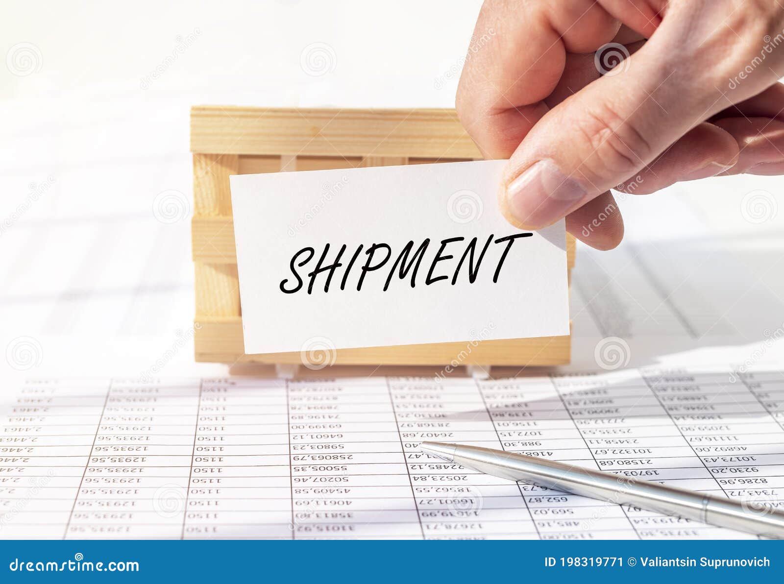 Shipment Word Written on Paper Over Office Table in Male Hand Stock ...