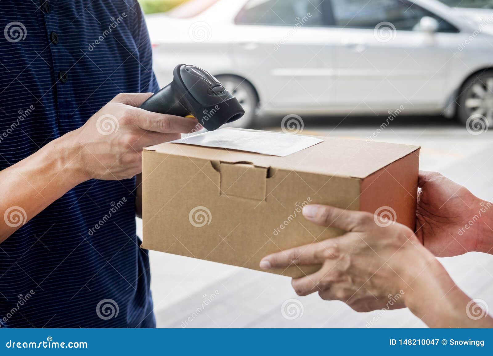 Barcode Scanning. Reader Laser Scanner For Warehouse. Retail Label ...