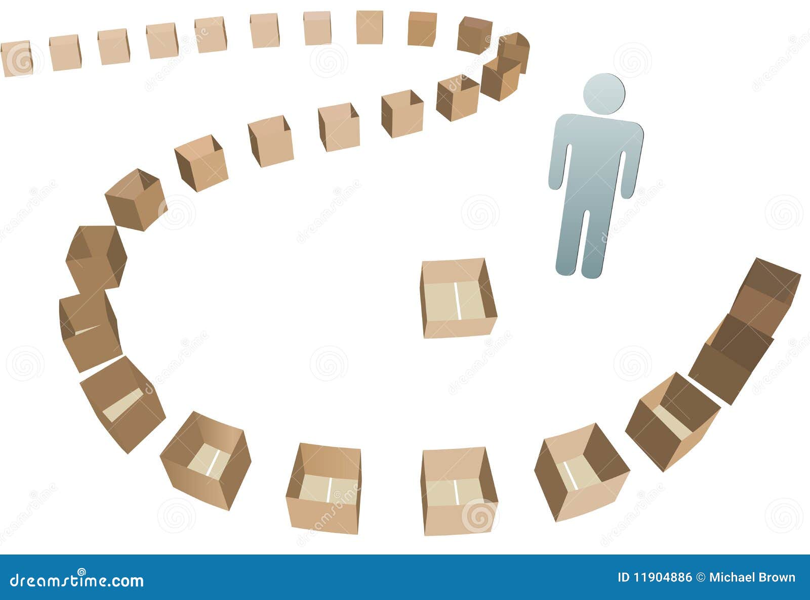 Shipper Shipping Line of Empty Boxes Stock Vector - Illustration of ...