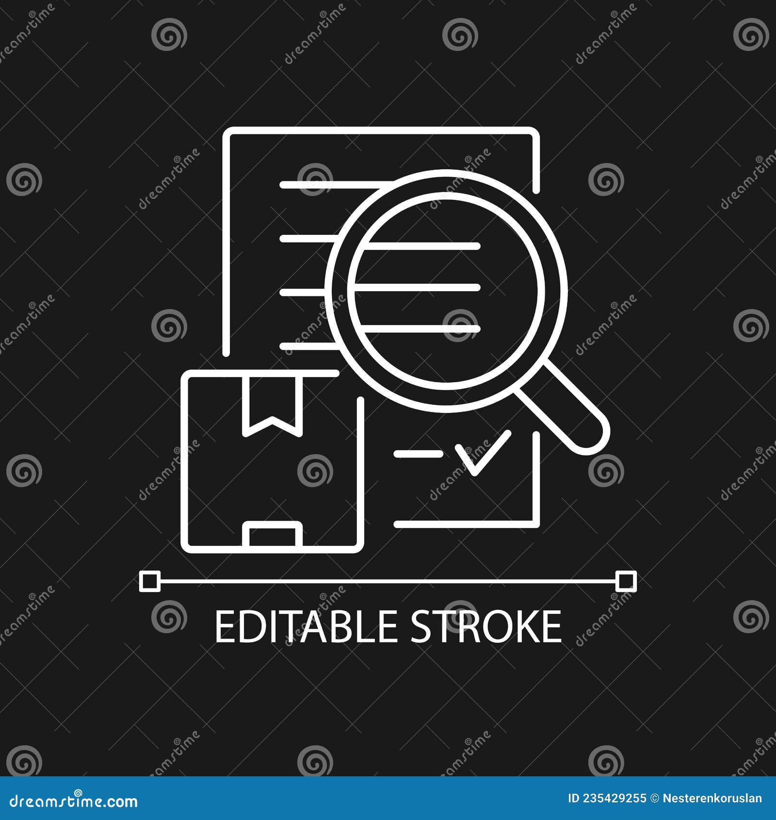 Shipping Audit Cargo Transportation Control White Linear Icon for Dark ...