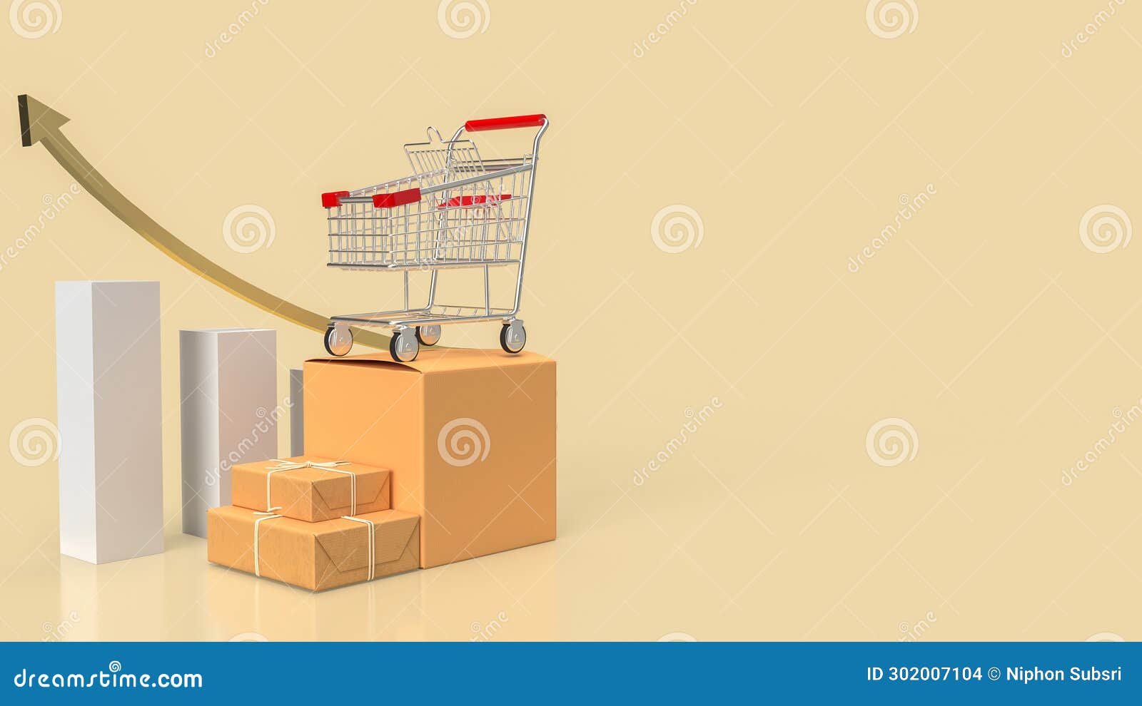The Shipping Box and Chart for Shopping Online or Transport Concept 3d ...