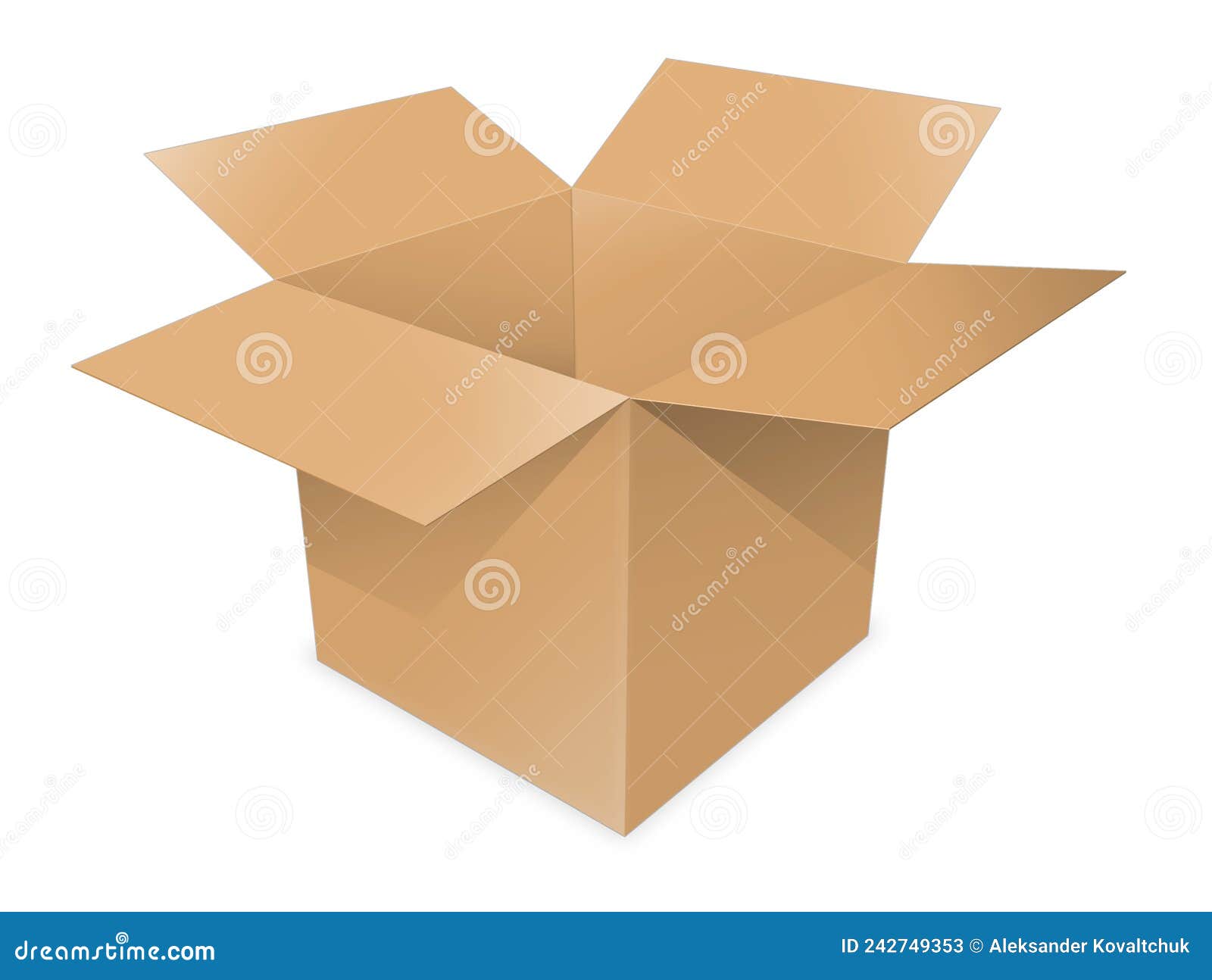 Shipping Box Blank Template for Presentation Layouts and Design Stock ...