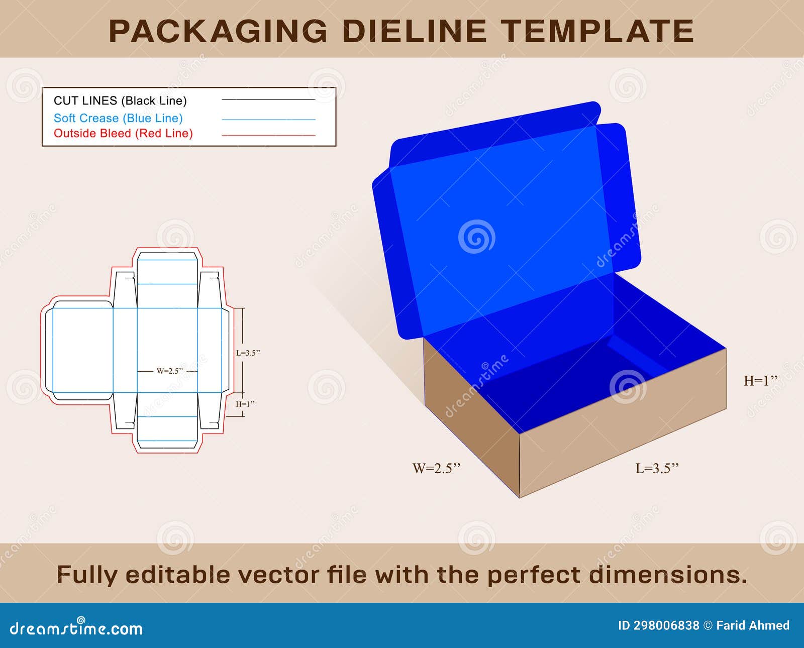 Shipping Box, Ectangle Box, Rectangular Box, Dieline Template Stock Illustration - Illustration ...